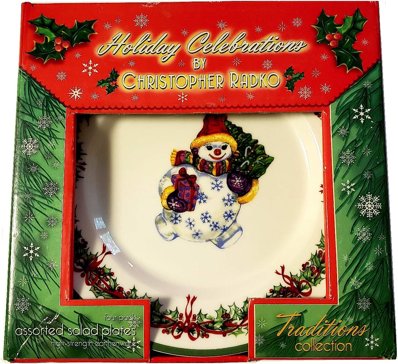 Amazon.com | Christopher Radko Celebrations Set 4 Salad Plates NEW by ...