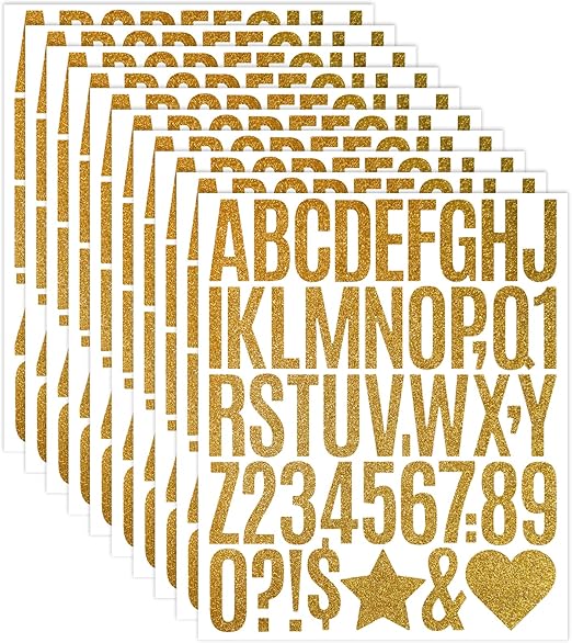 Amazon.com: YCDMLJC 10 Sheet Glitter Letter Stickers,Self Adhesive ...