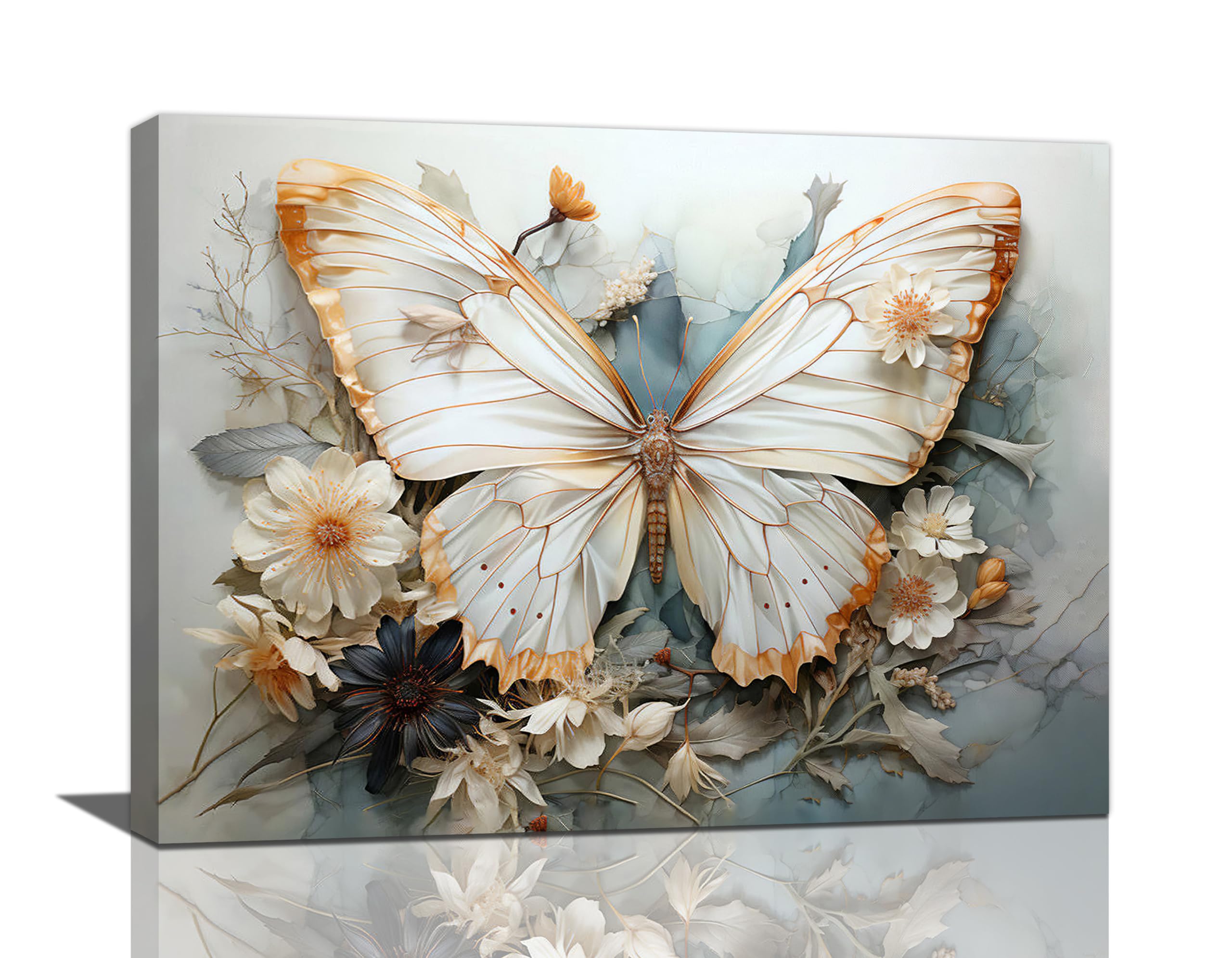 Amazon.com: Butterfly Flower Decor Wall Art Aesthetic Butterfly ...