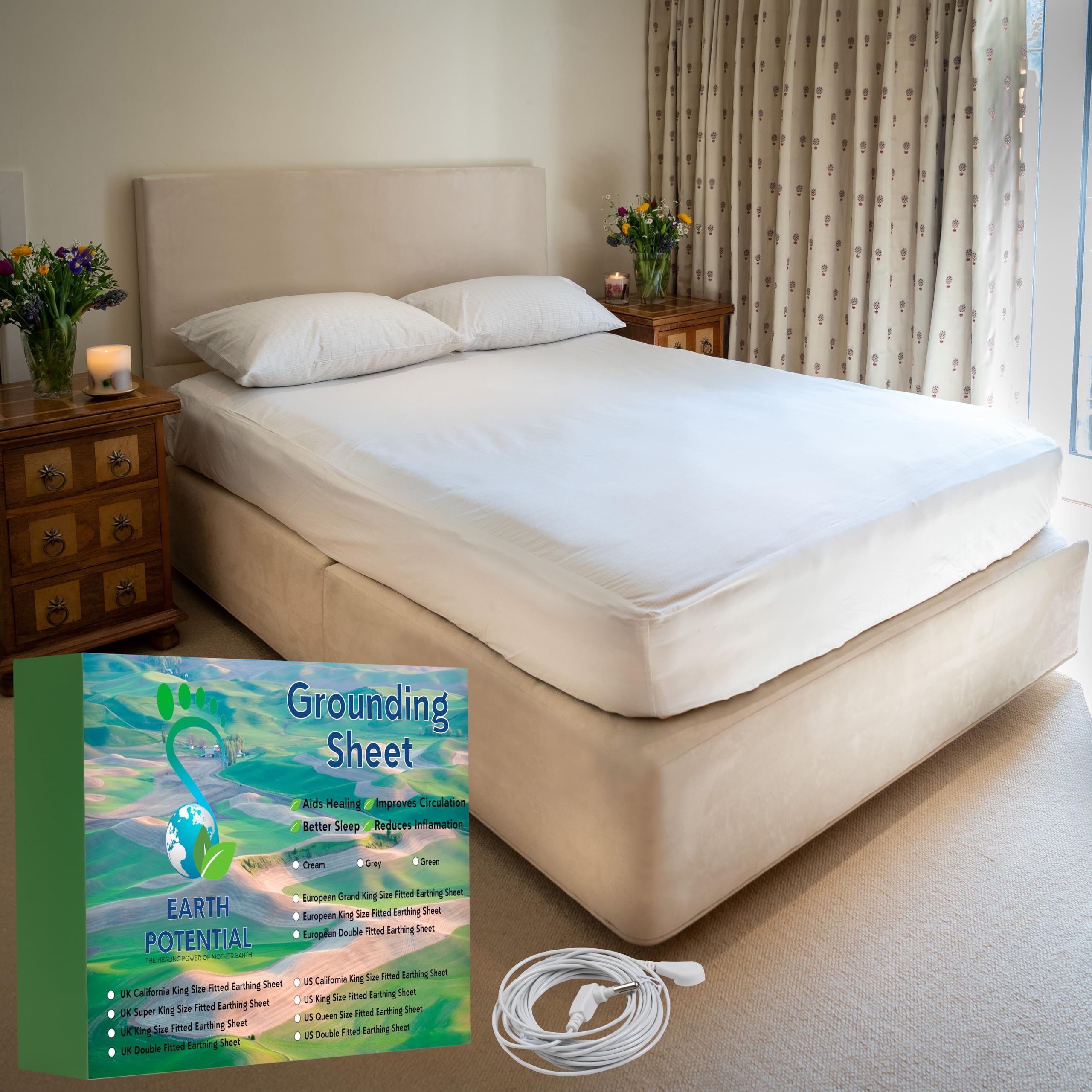Amazon.com: Earth Potential Grounding Sheets - Queen Size 80x60 Fitted ...