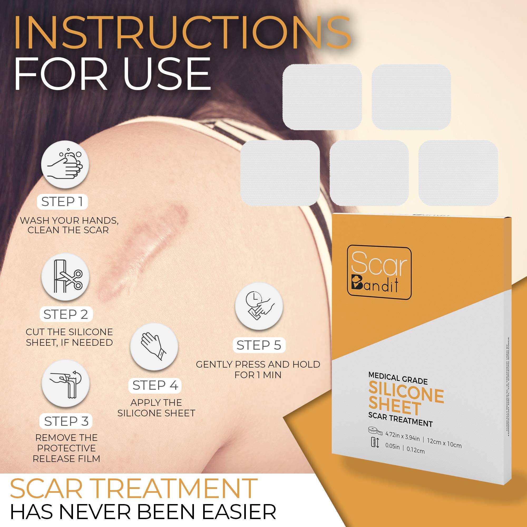 Buy Scarbandit Silicone Sheet - Medical Grade Scar Healing & Flattening ...