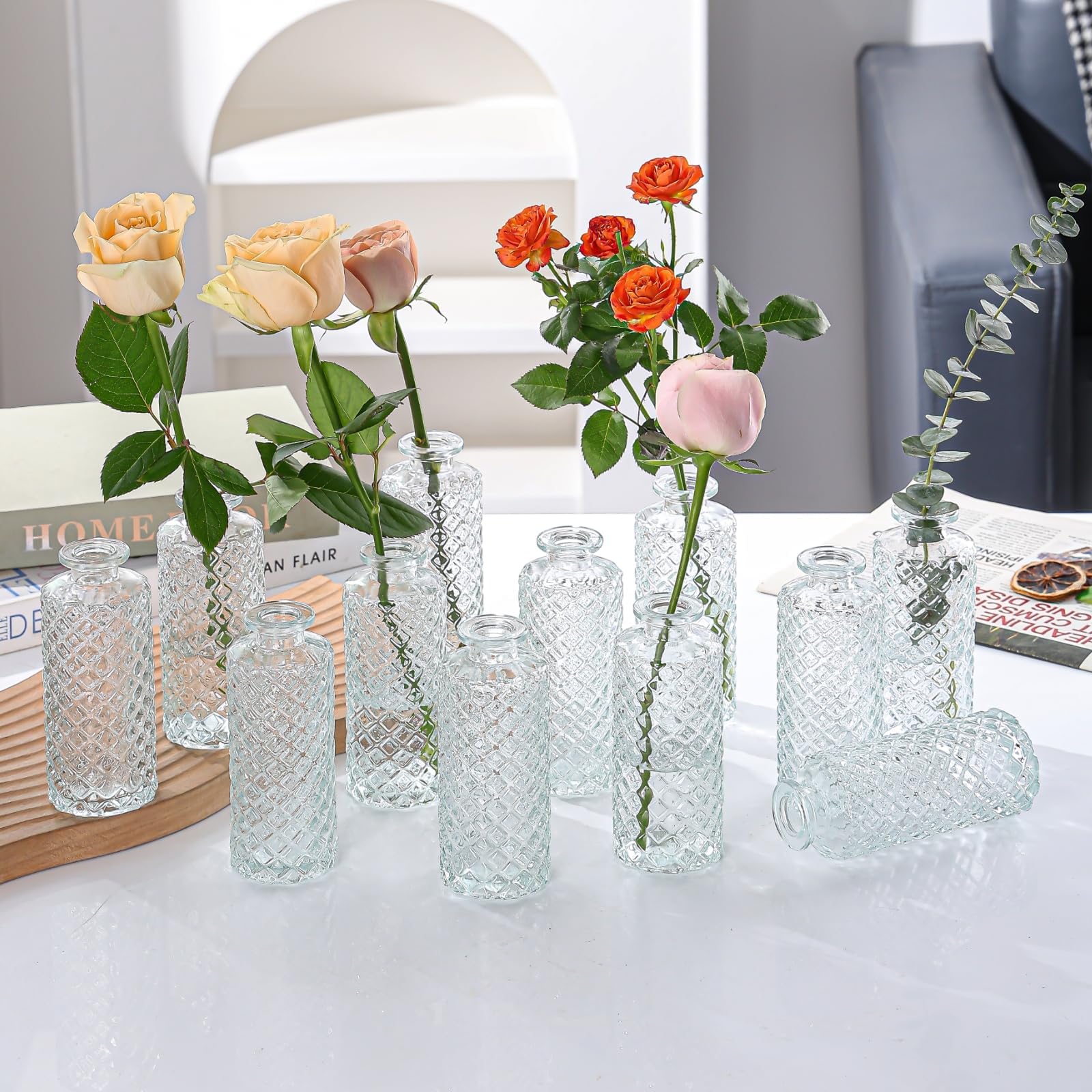 Amazon.com: Glass Bud Vases Set of 12 - Exquisite Bud Vases in Bulk ...