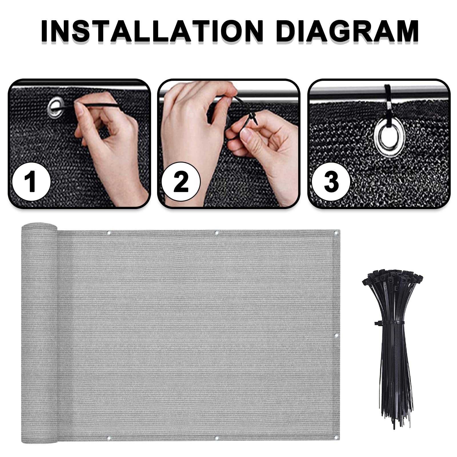 Snapklik.com : Balcony Privacy Screen, 3x10 Deck Shield Screen Fence ...