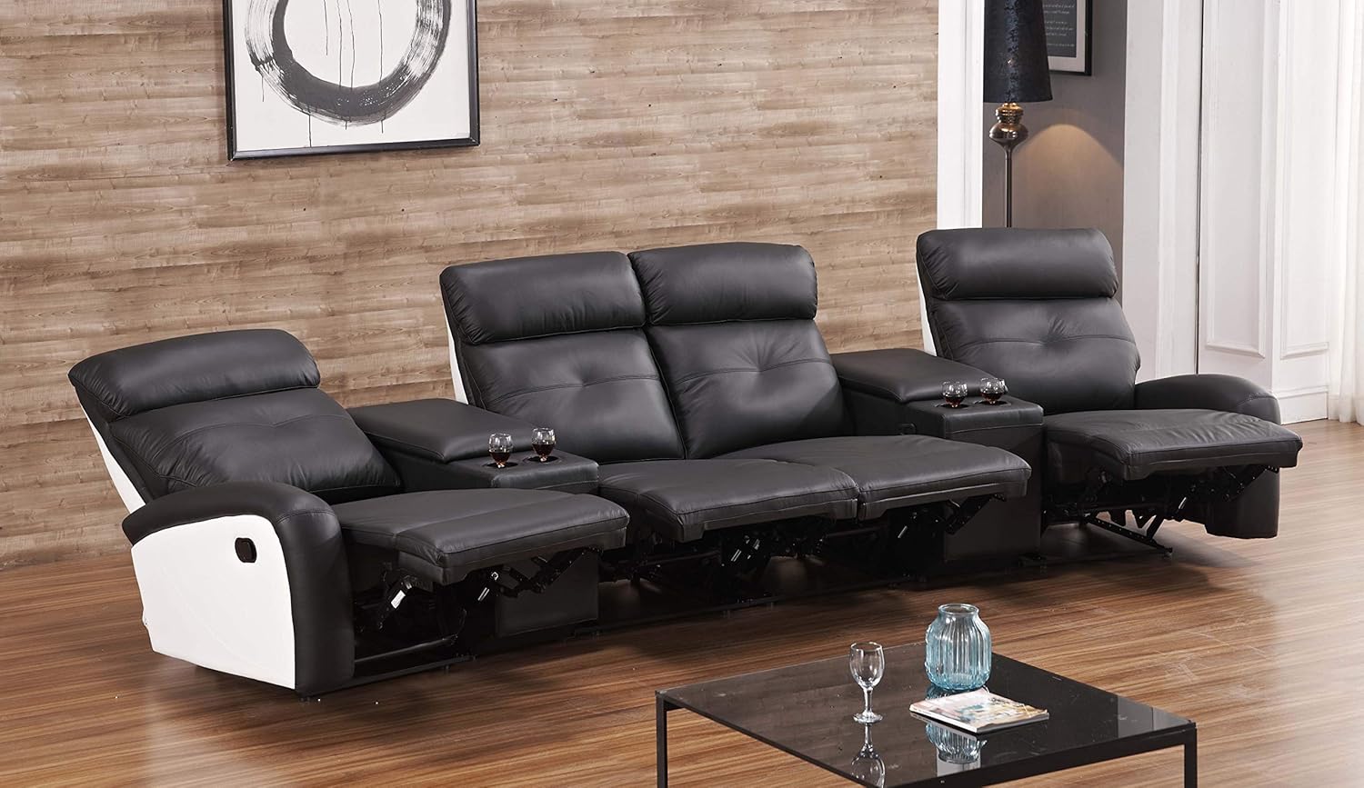 Mapo Möbel Ledersofa Kinosofa Fernsehsofa 5130-Cup-42-SW : Amazon.de ...