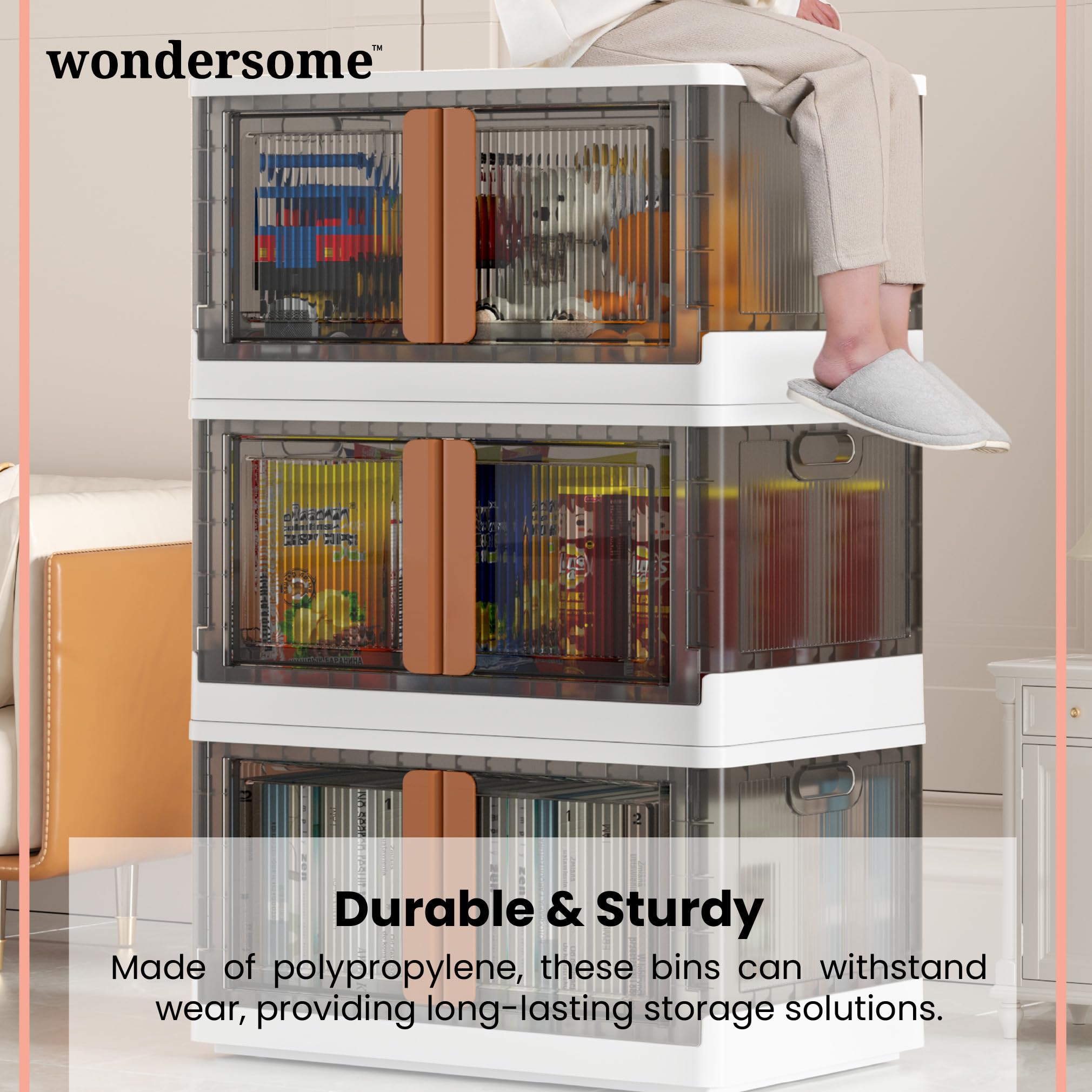 Wondersome Collapsible Storage Bins - 3-Pack of Extra-Large 19-Gallon ...