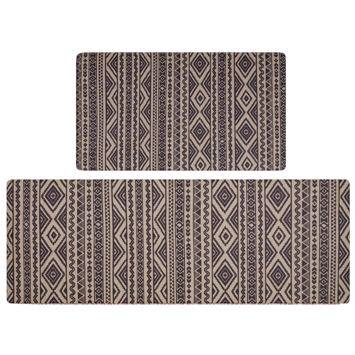 FRESHMINT Anti Fatigue Kitchen Mats for Floor 2 Piece Set, Waterproof & Non-Skid Boho Kitchen ...