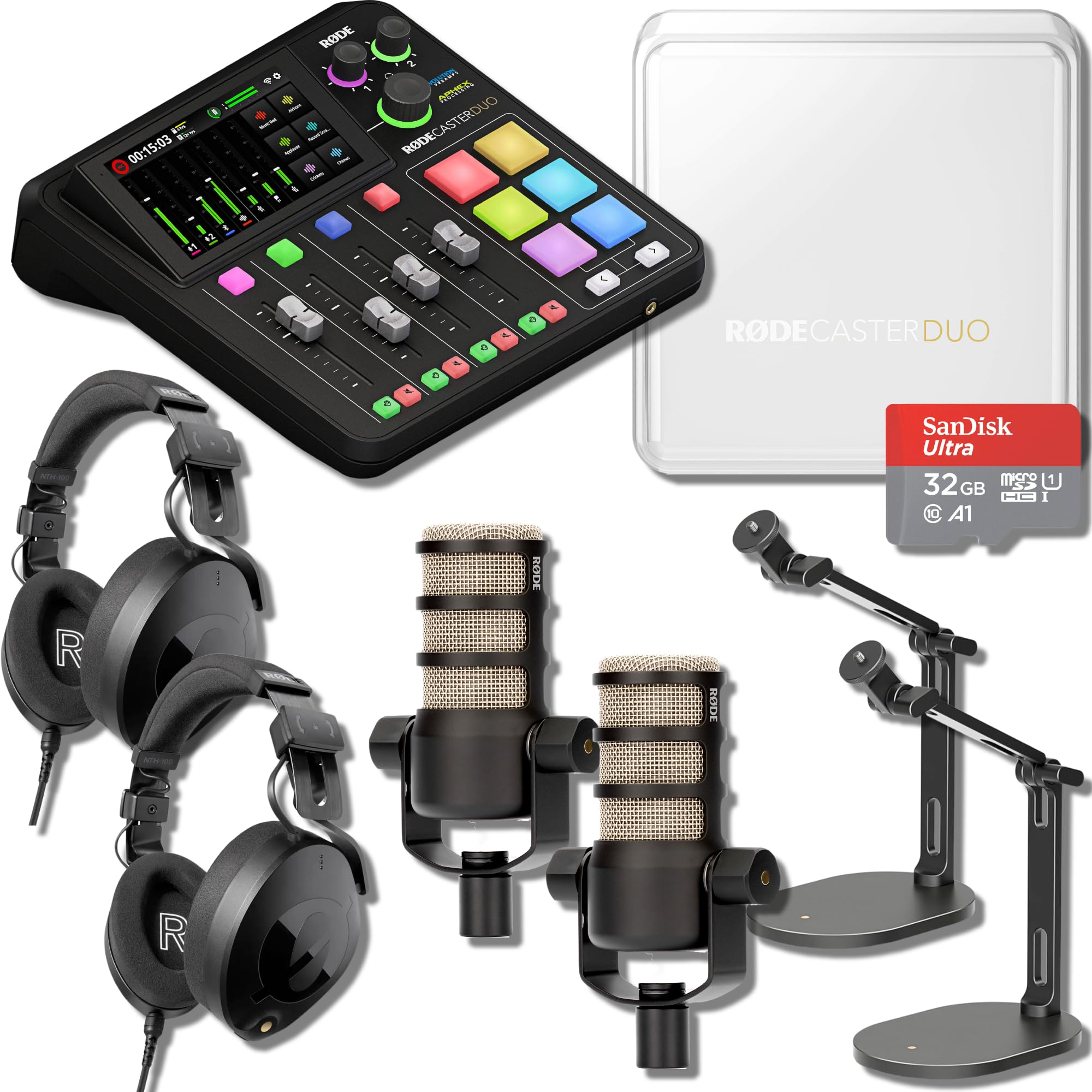 Amazon.com: Rode RODECaster Duo with 2x Rode Podmic Dynamic Podcast ...