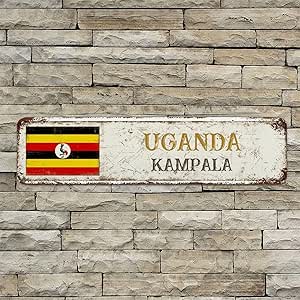 Amazon.com: Uganda Kampala Aluminum Tin Sign Uganda Kampala Flag Retro ...