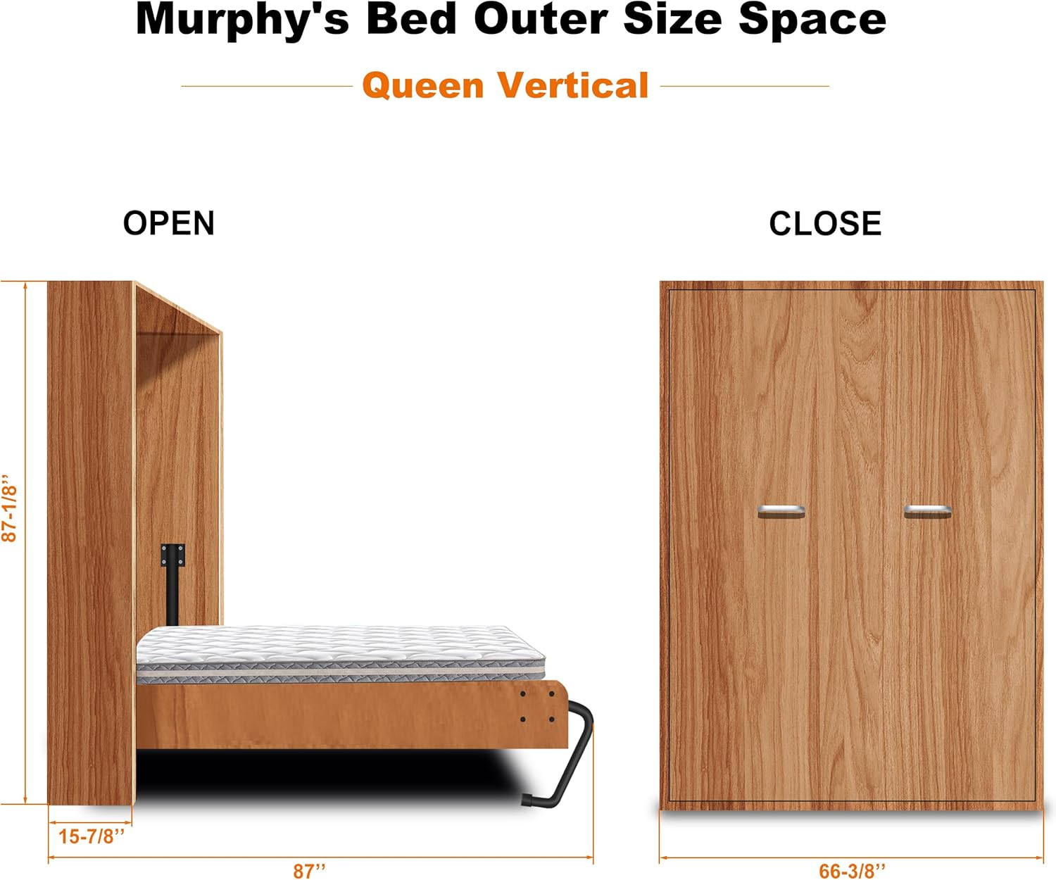 Kit de cama Murphy de lujo tamaño Queen, herrajes para cama Murphy con ...