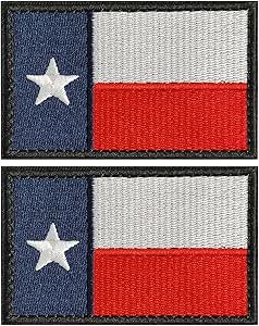 Amazon.com: LEMIBK 2PCS Texas State Flag Patches, Hook & Loop TX Texas ...