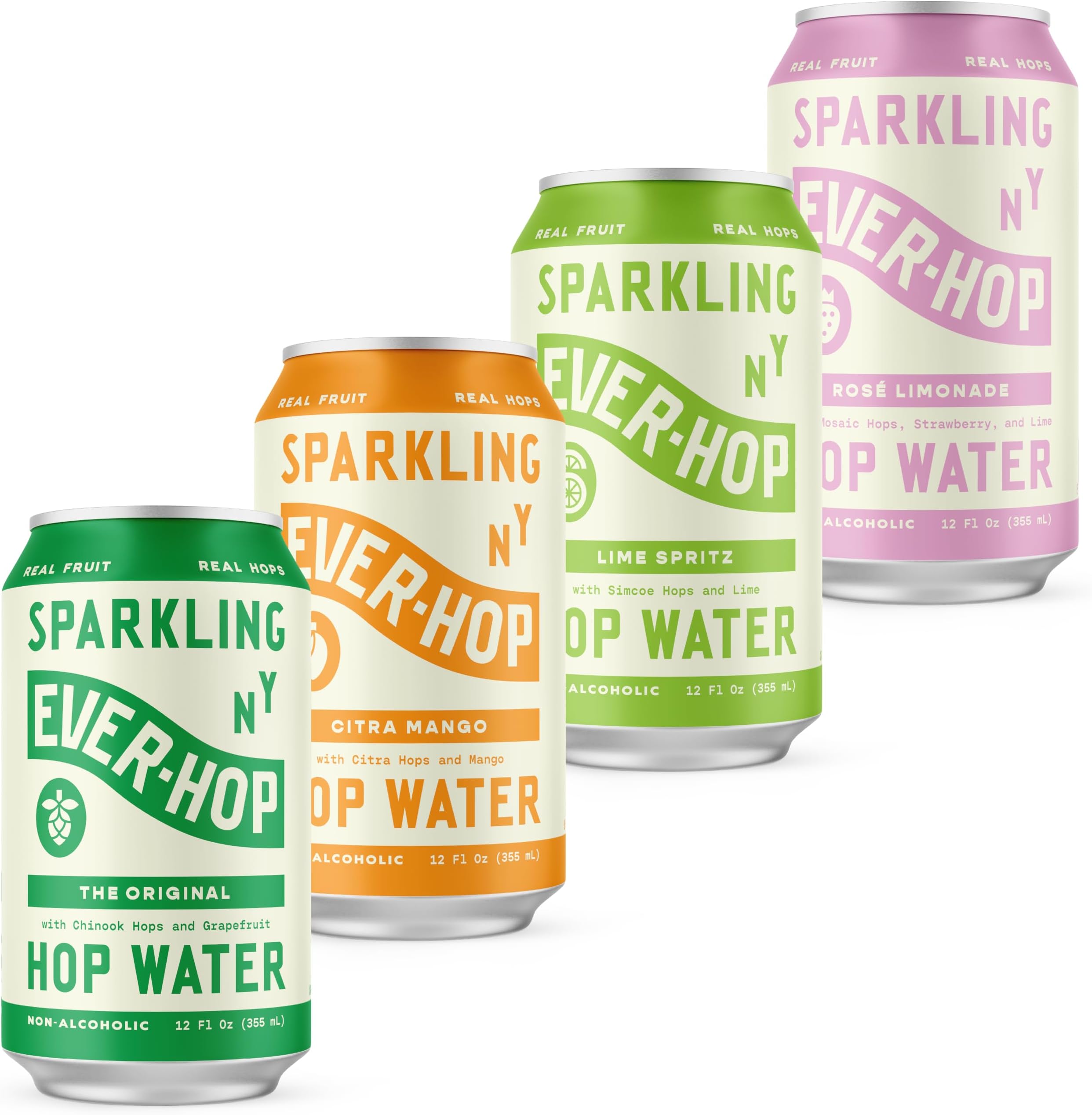Amazon.com : Sparkling Hop Water, 4-Flavor Variety Pack - 12 Pack, Non ...