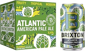 Brixton Atlantic American Pale Ale Cans 4 x 330 ml, 5.4% ABV Multipack ...