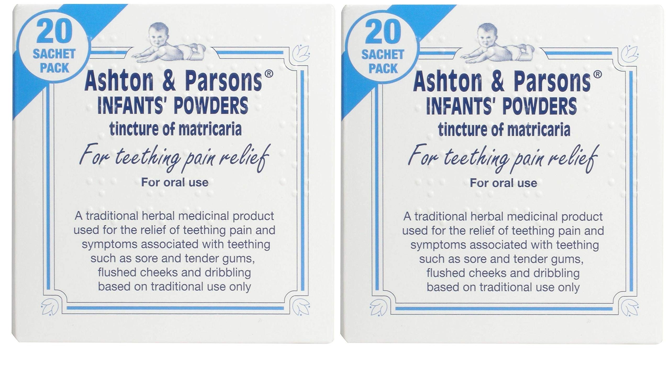 2 X Ashton and Parsons Teething Pain Relief Powders 20 Sachets Ashton ...