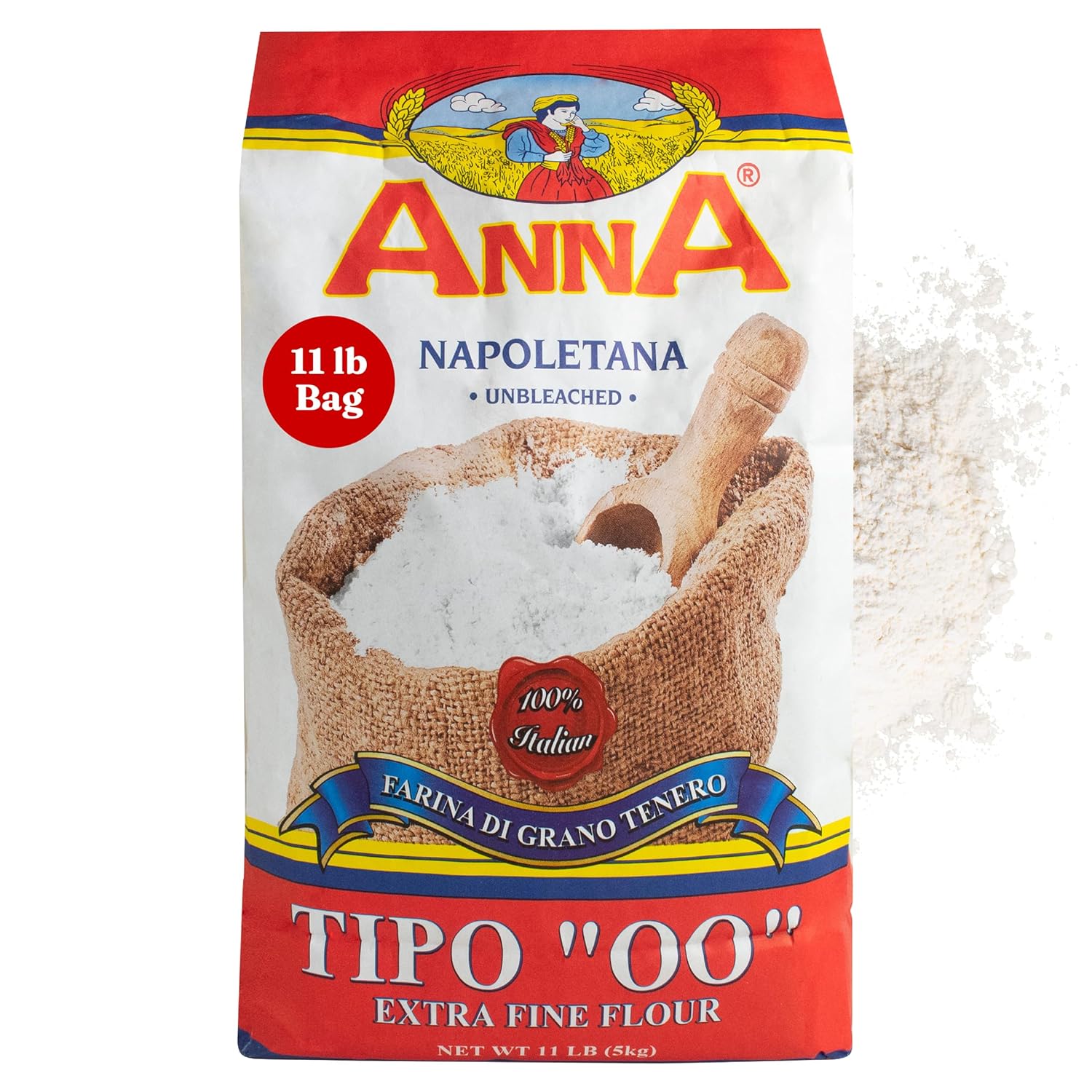 Amazon.com : Cento Anna Tipo 00 Flour, 11 Lbs., Extra Fine, Unbleached ...