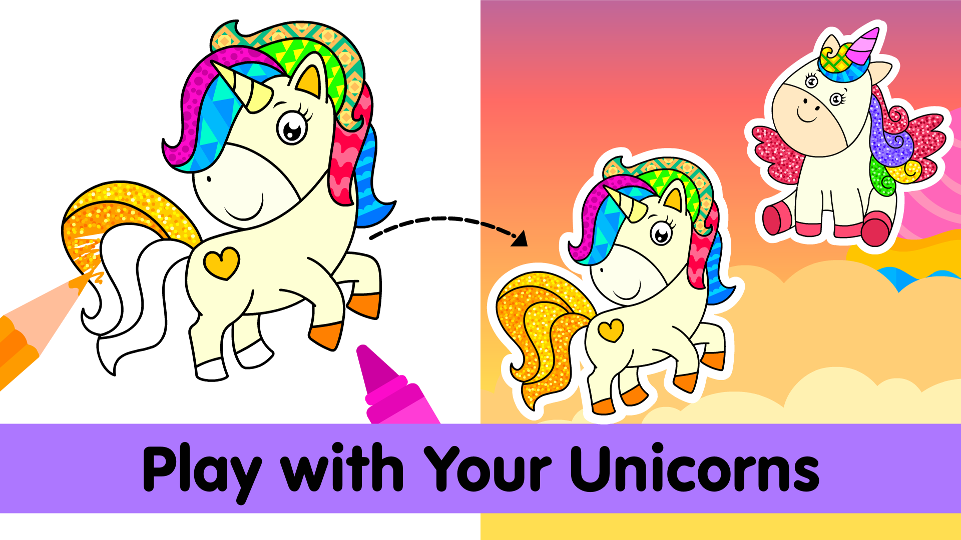 Unicorn Coloring Games: My Little Rainbow Drawing Book for Kids - Pony ...