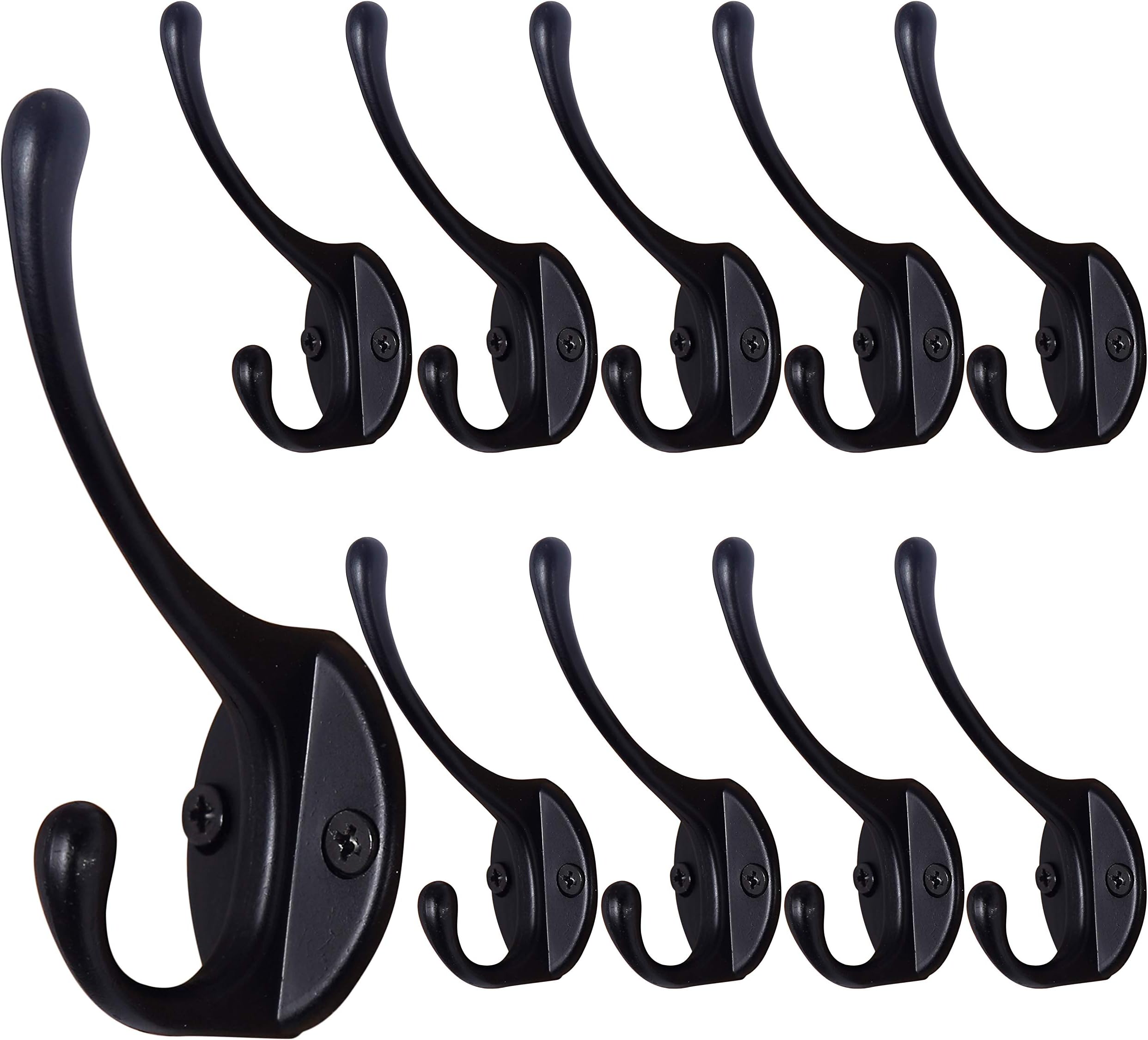 Amazon.com: Dseap Coat Hooks Wall Mounted, Pack of 10, Metal Hooks for ...