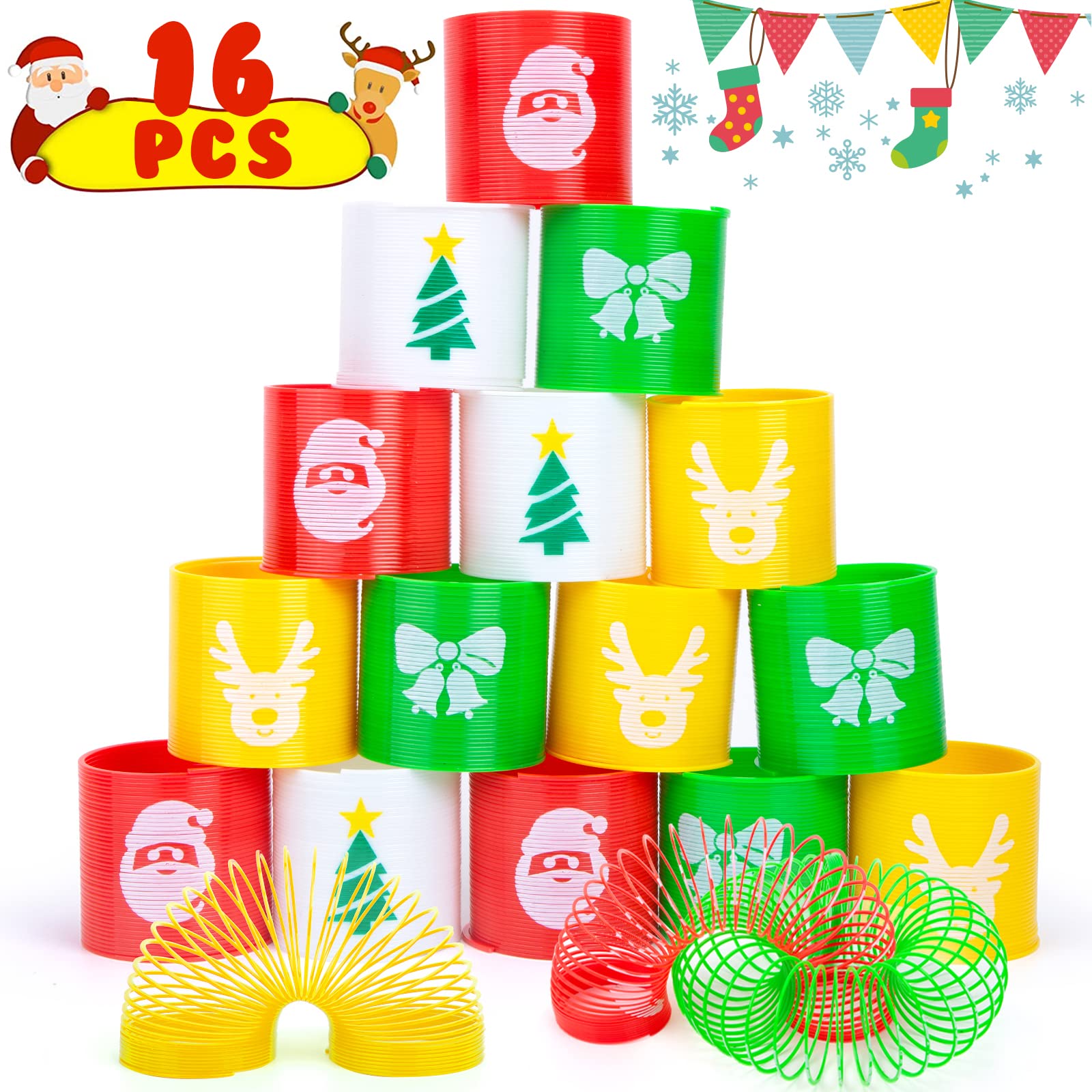 JOHOUSE Christmas Magic Springs, 16PCS Christmas Magic Spring Toys 2 ...