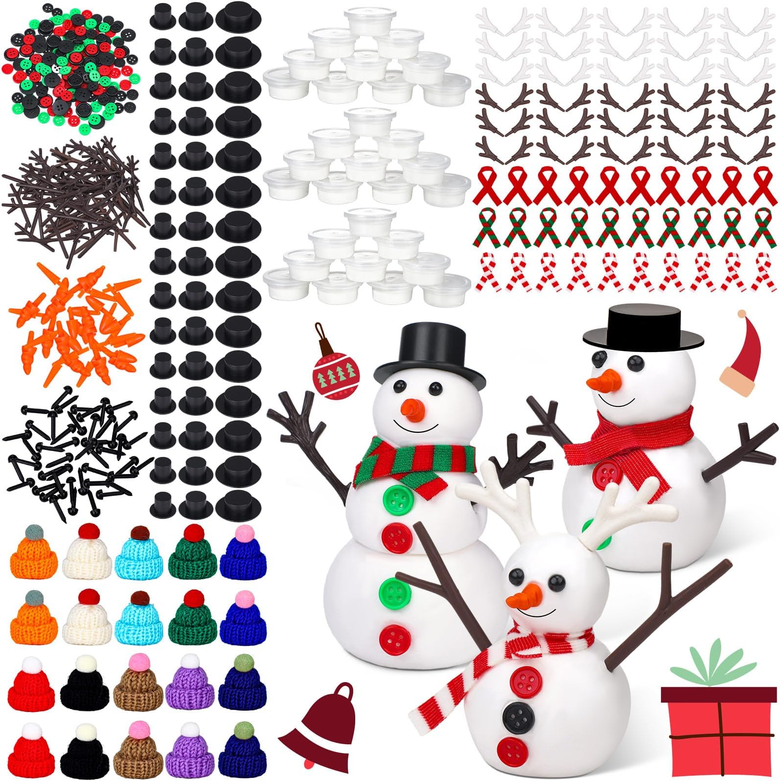 Amazon.com: 9 Pack Snowman Craft Kit for Kids Christmas Snowman DIY ...