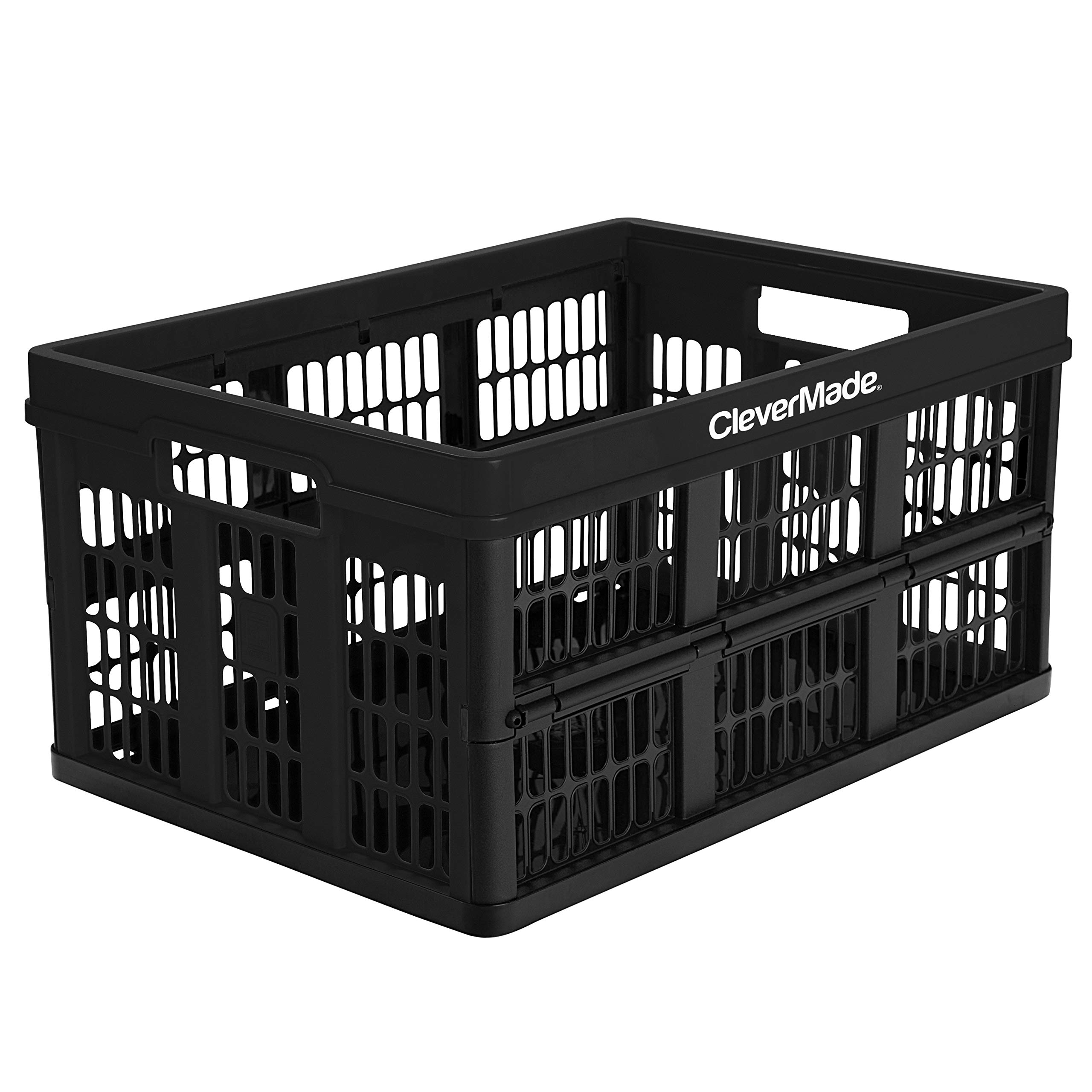 CleverMade 45L Collapsible Storage Bins, Plastic Stackable Grated Wall ...