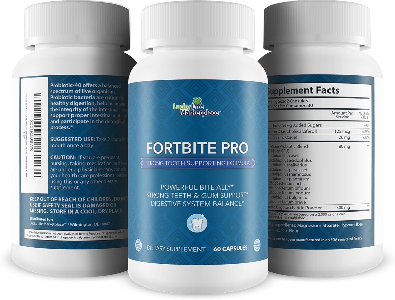 Fortbite Pro – Probióticos de salud bucal – Apoya dientes y encías ...