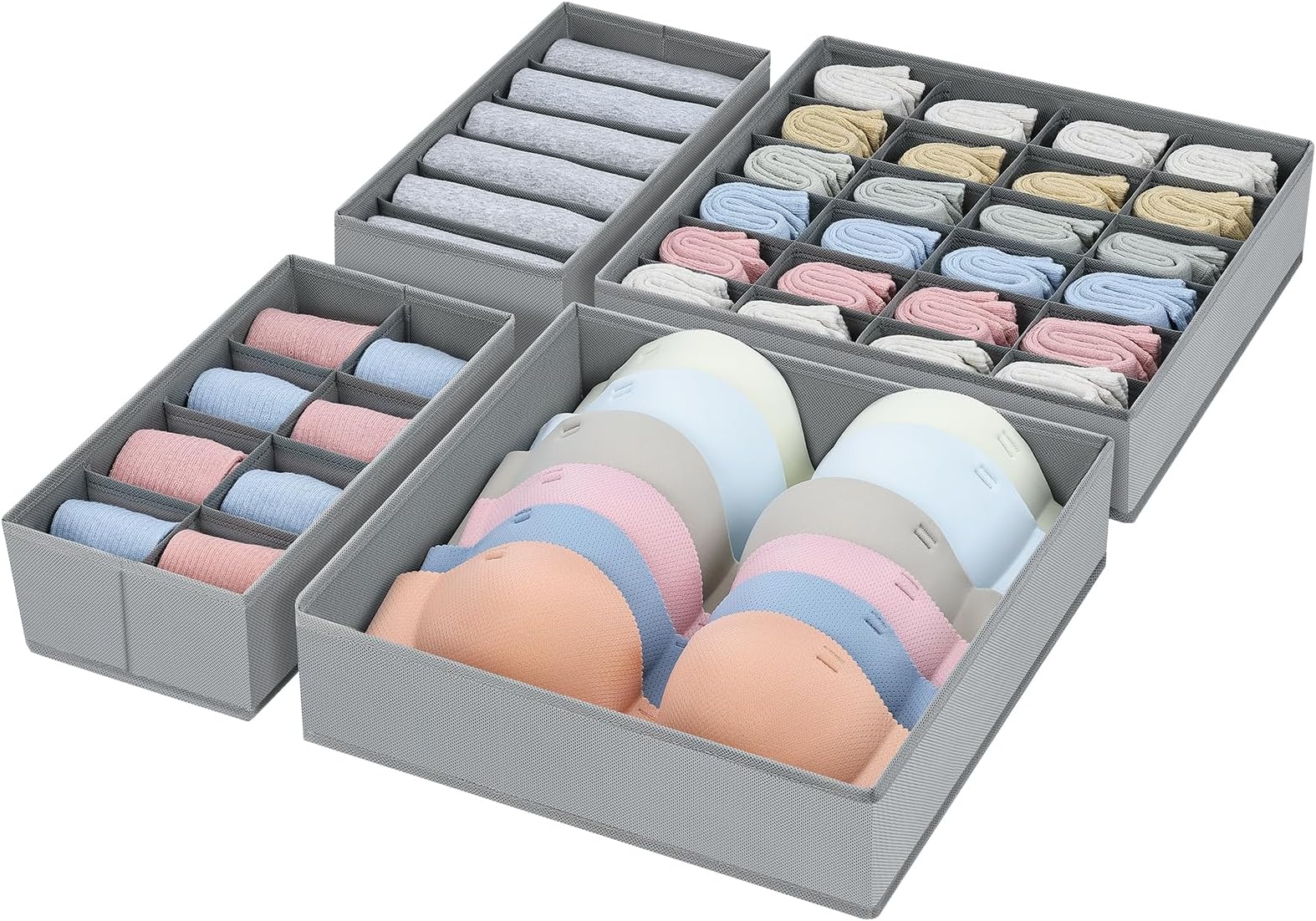 Amazon.com: Lourome Underwear Organizer, 5 Set Foldable Fabric ...