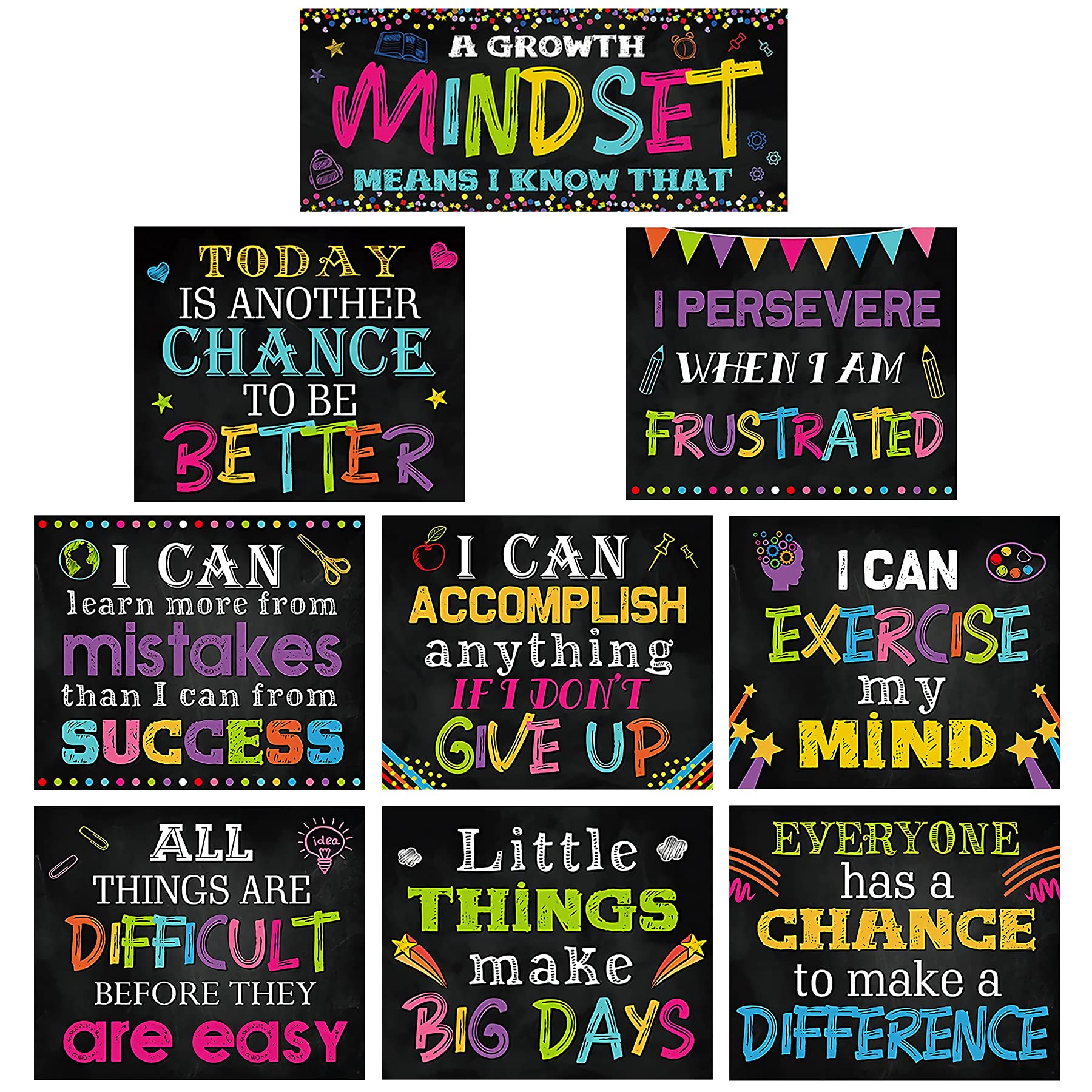 Buy 9 Pcs Classroom Motivational s, Classroom Inspirational s Growth ...