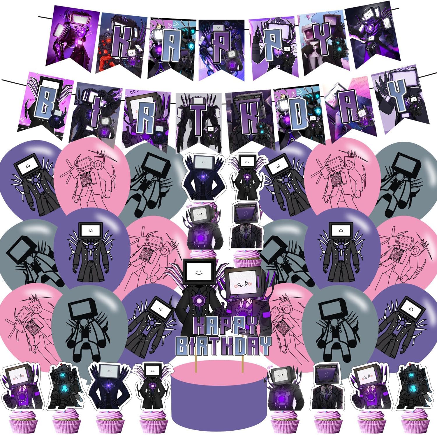 Amazon.com: Titan TV Man Birthday Party Decorations, Titan TV Man ...