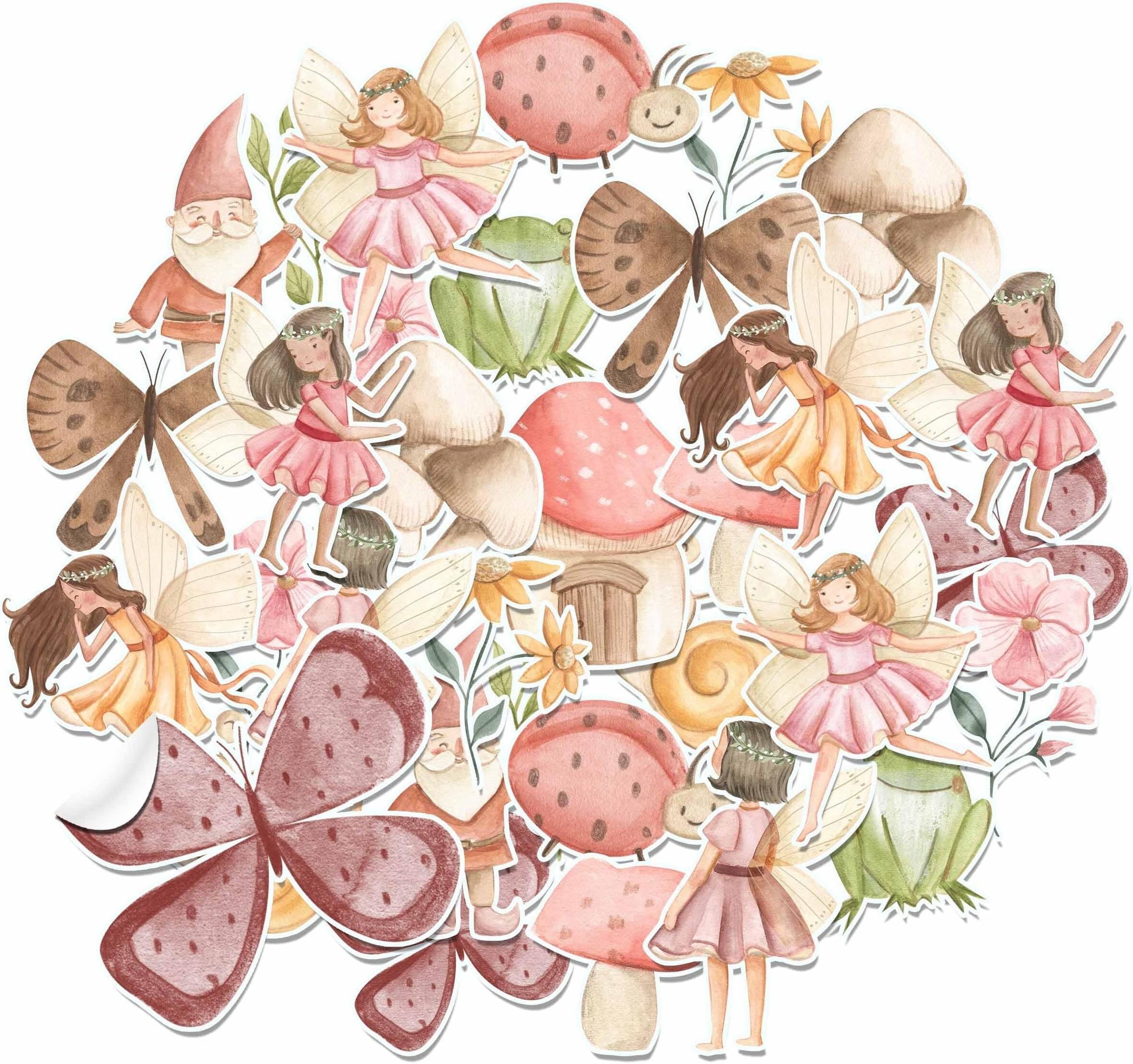 Amazon.com: 107 Pcs Fairy Stickers Woodland Fairy Birthday Decorations ...