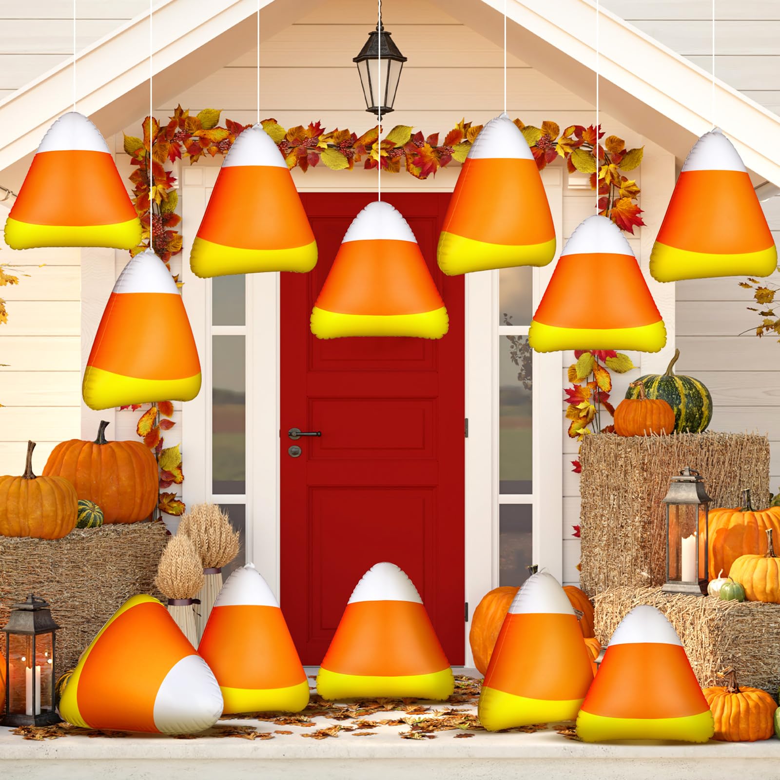 Amazon.com: Chitidr Set of 12 Halloween Inflatable Candy Corn ...