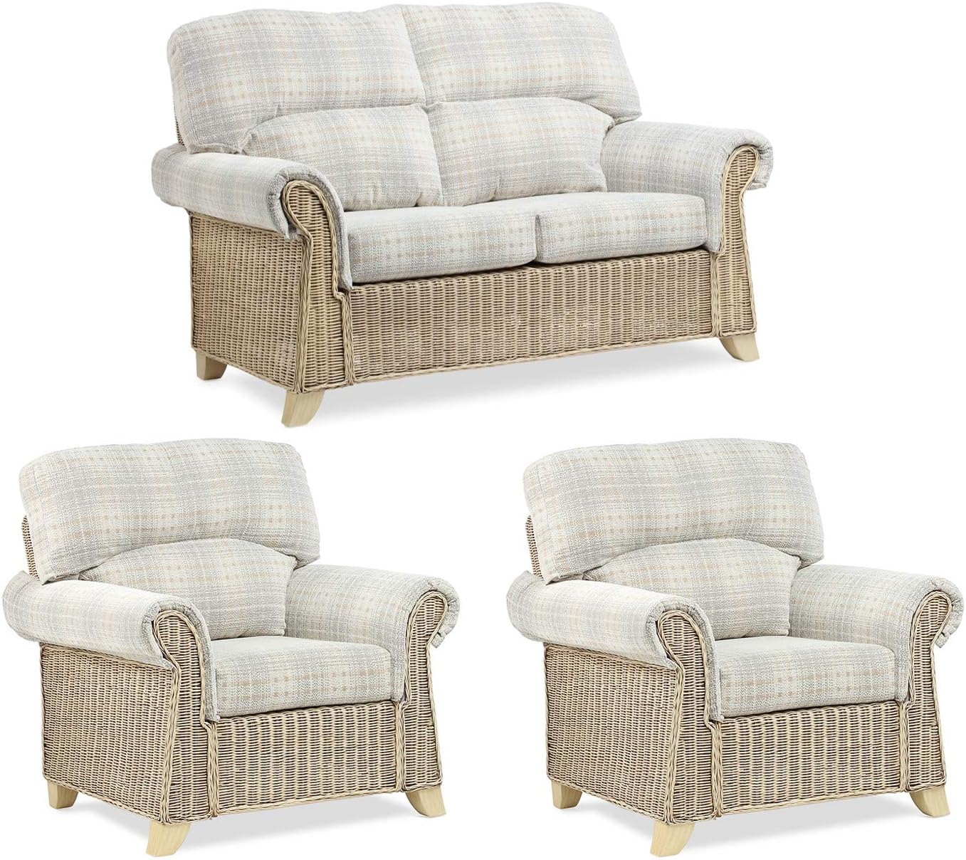 Desser Clifton Rattan Conservatory Furniture Set – 2 Seater Sofa & 2x ...
