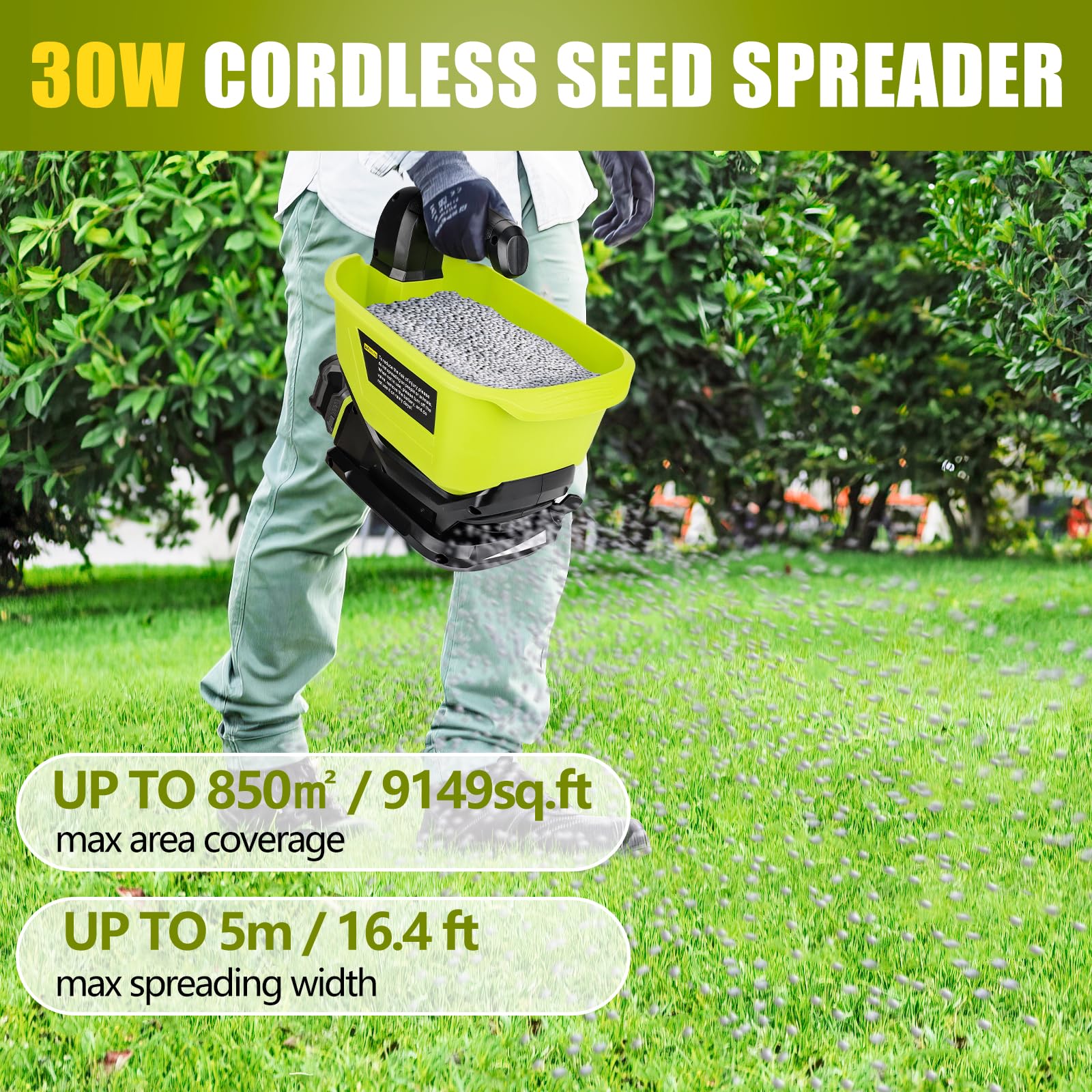 Snapklik.com : Philophca Salt Spreader For Ryobi 18V Battery, Seed ...