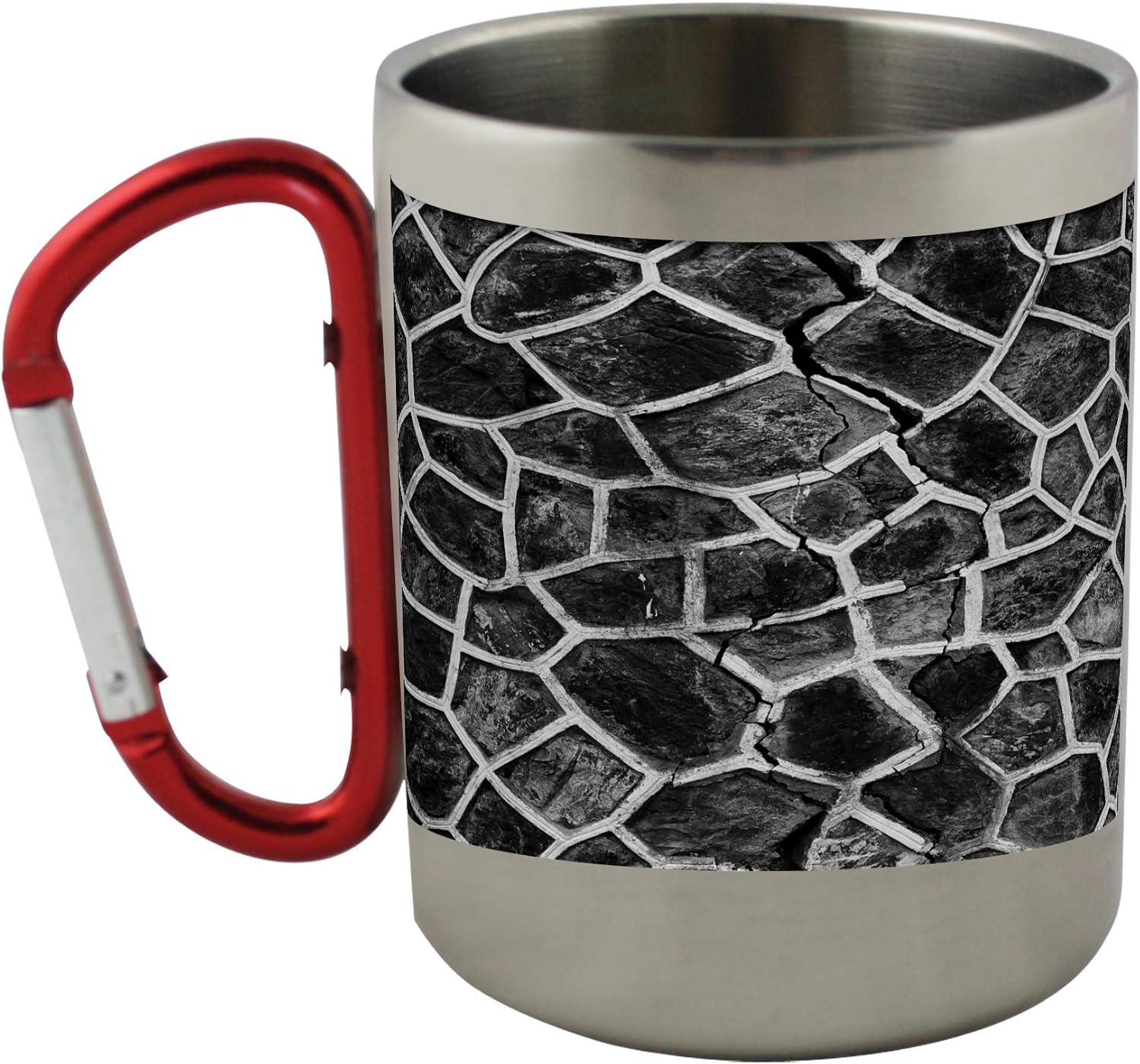 Amazon.com: Stainless steel mug with carabiner handle with A wall with ...