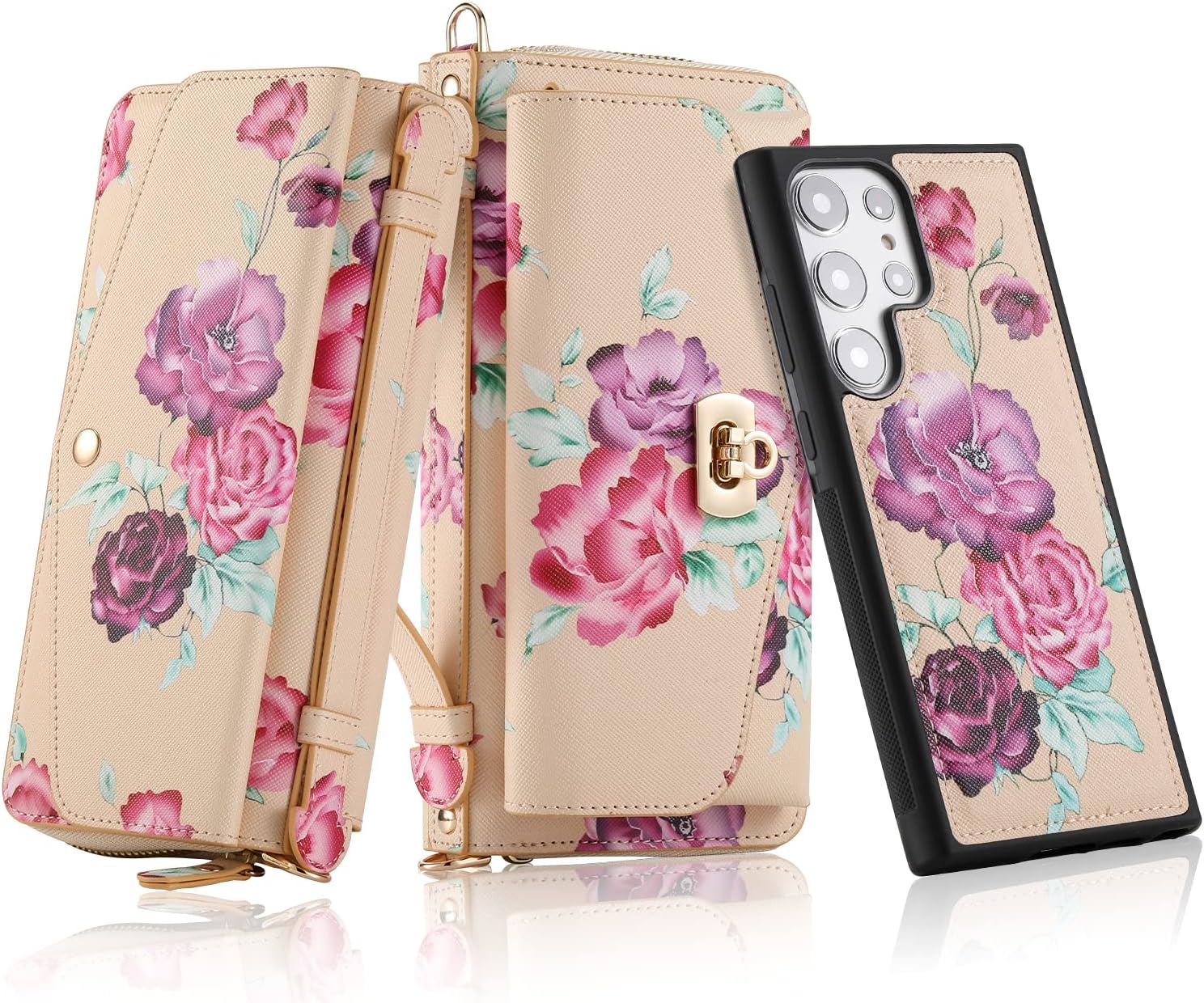 Amazon.com: Compatible with Samsung Galaxy S23 Ultra Wallet Case with Zipper 14 Card Slots RFID ...