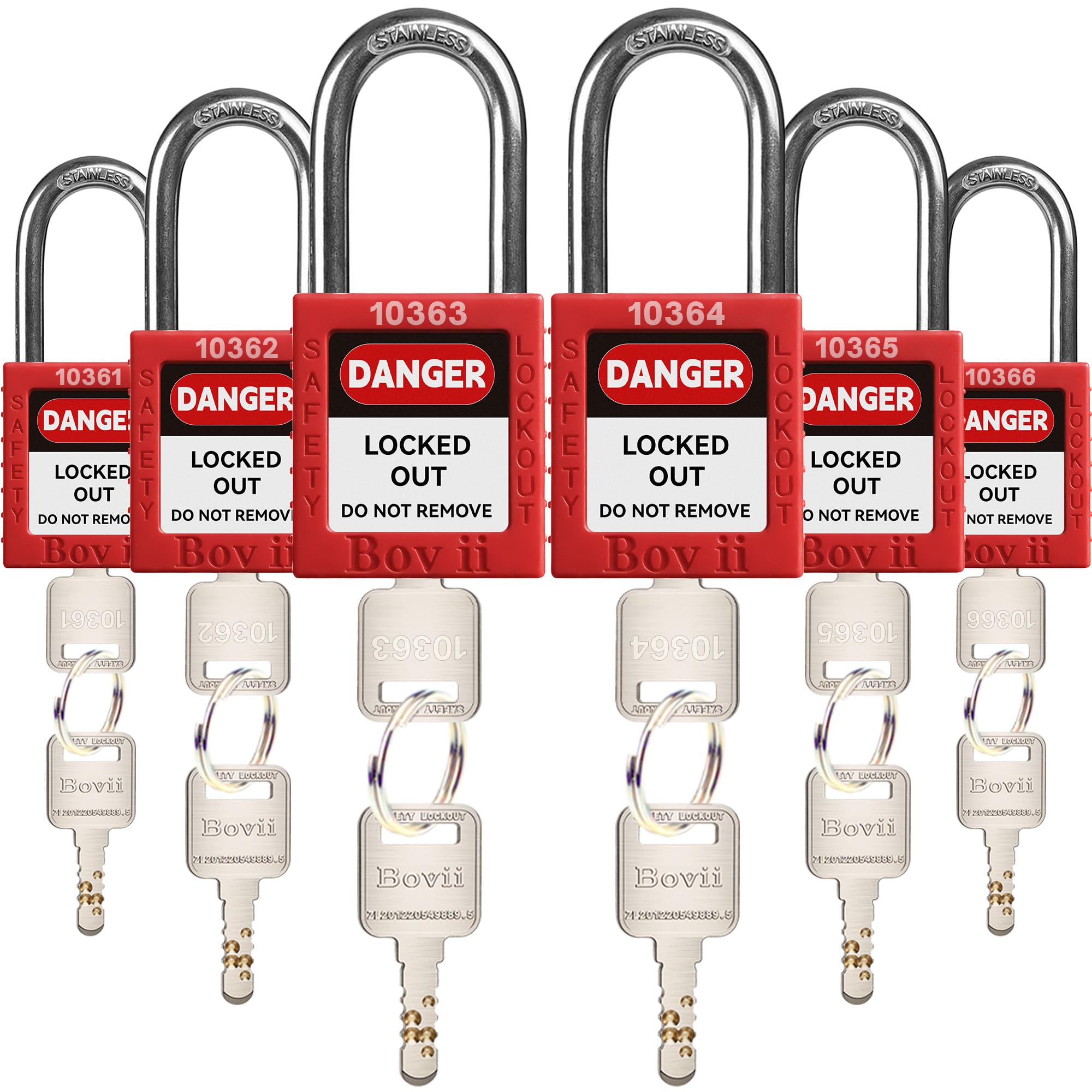 Lockout Tagout Locks Sets 6 Red Lockout Tagout Safety Padlock ...