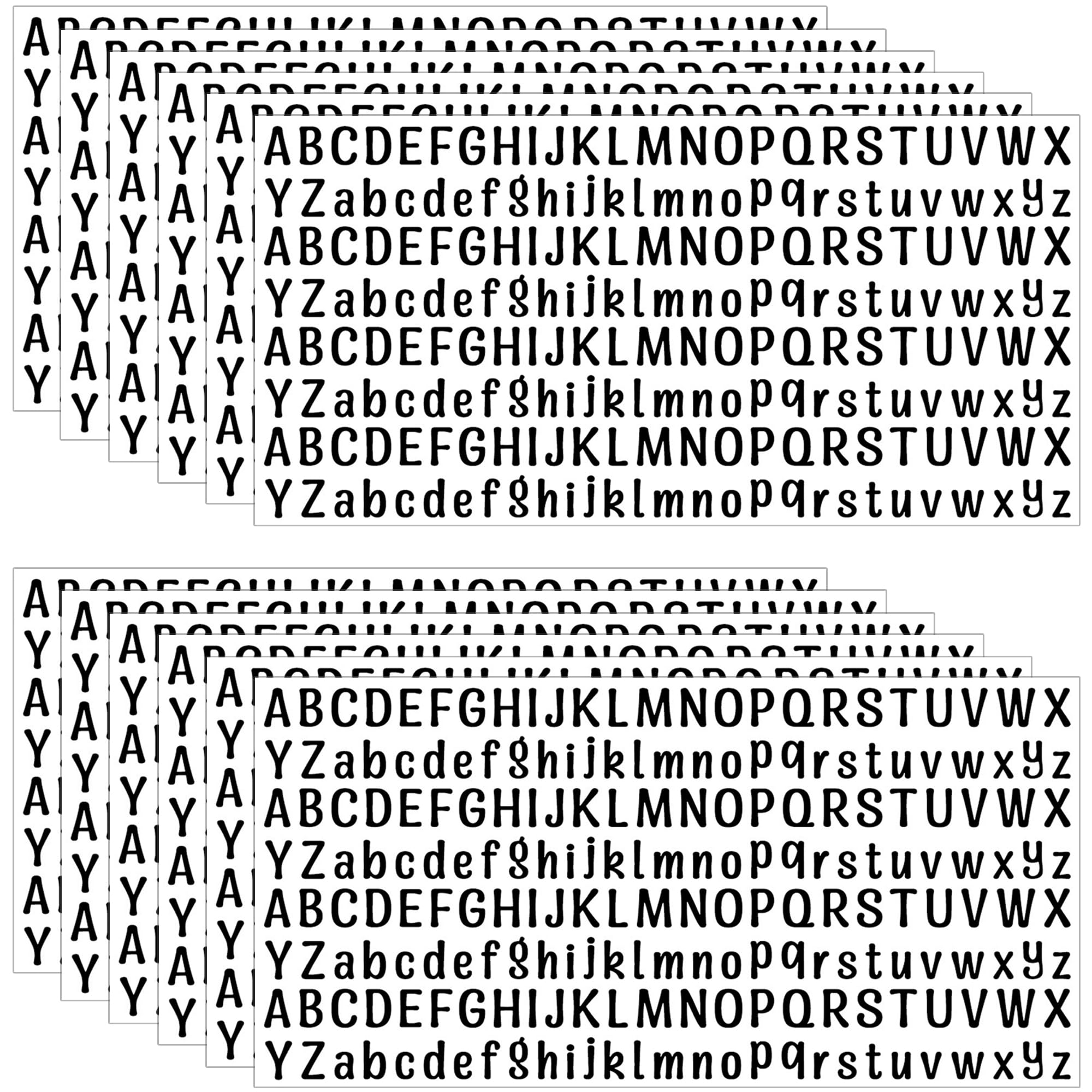 Snapklik.com : 2500 PCS 12 Sheets Letter Stickers Small,Black Self ...