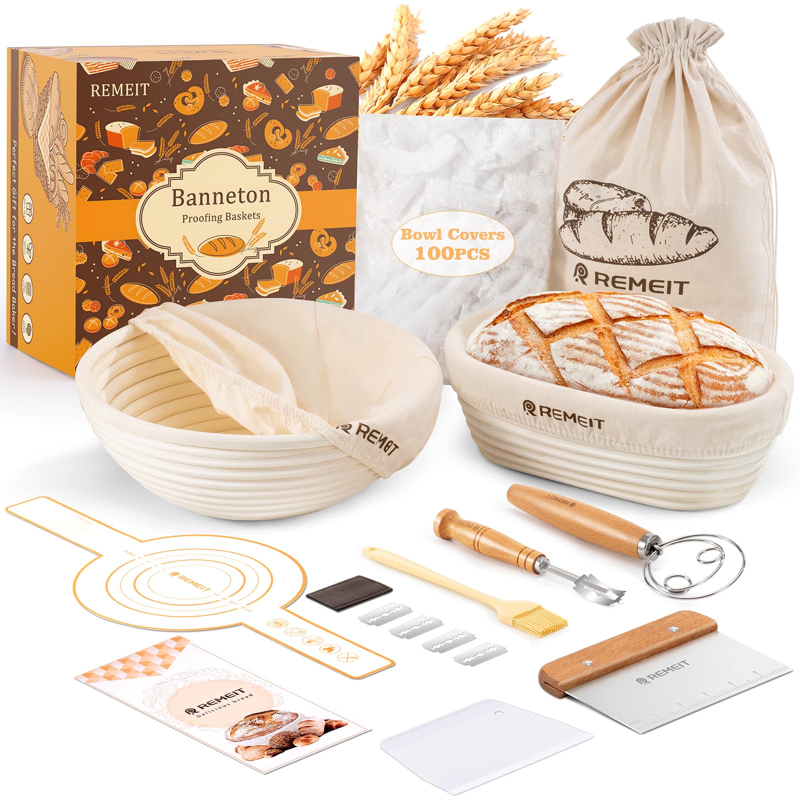Cotton Rope Bread Basket Sourdough Proofing Basket Set - Round & Oval ...