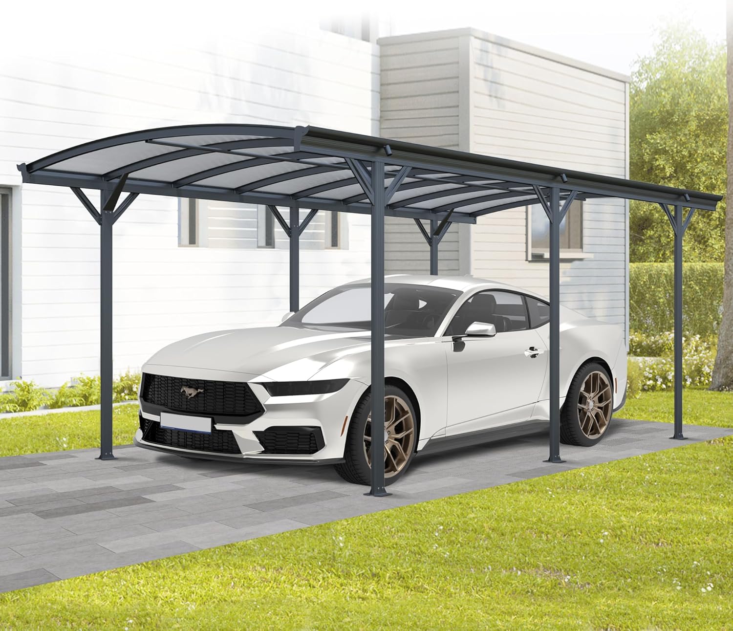 Amazon.com: Real Relax Carport 10 x 19 ft Heavy Duty Metal, Outdoor ...