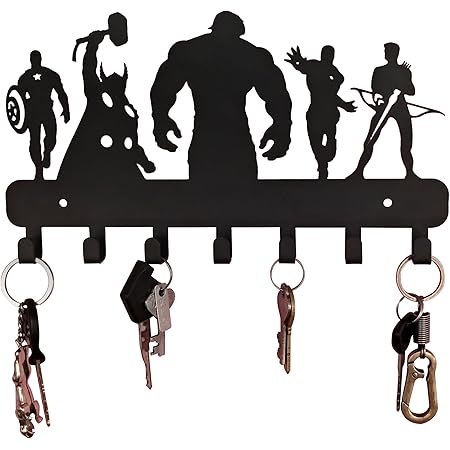 Amazon.com: HeavenlyKraft Superheros Wall Mounted Metal Key Holder ...