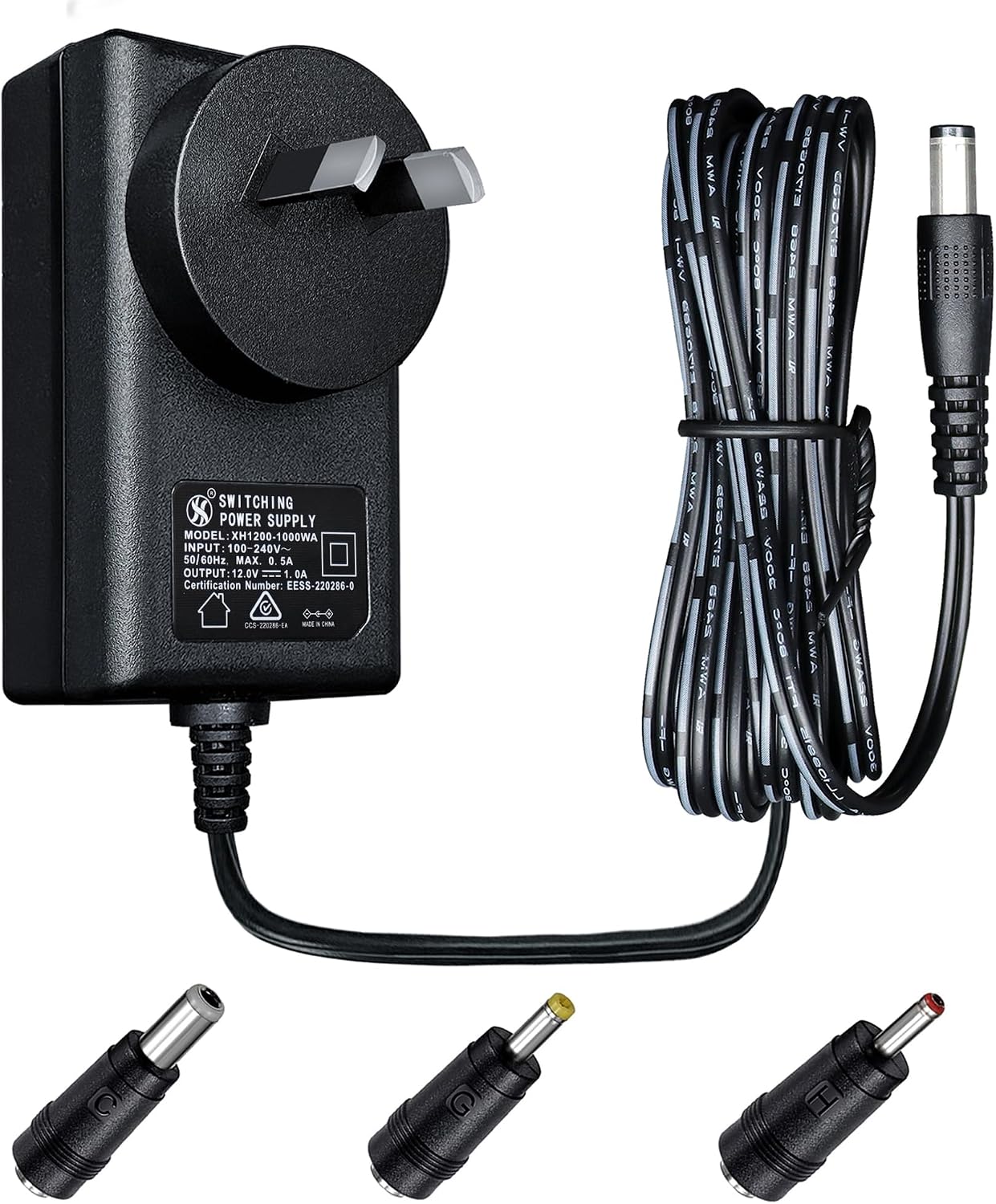 12V 1A 12W 1.8M Long Power Supply Adapter, AC DC Switching Adapter ...
