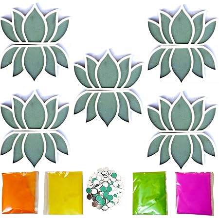 Buy The Brown Box 3 D Rangoli Making kit- Lotus (Set of 10), Rangoli ...