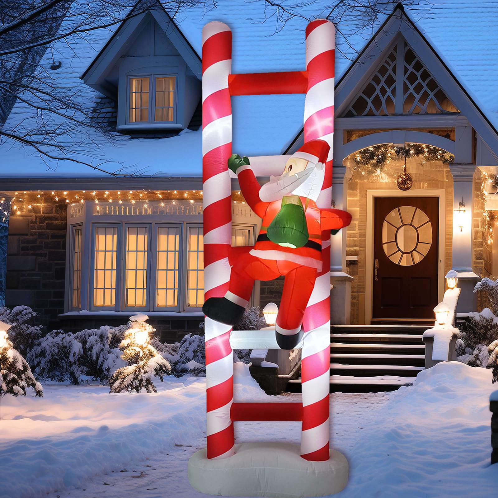 Amazon.com: 10FT Hanging Christmas Inflatables Santa for Roof,Outdoor ...