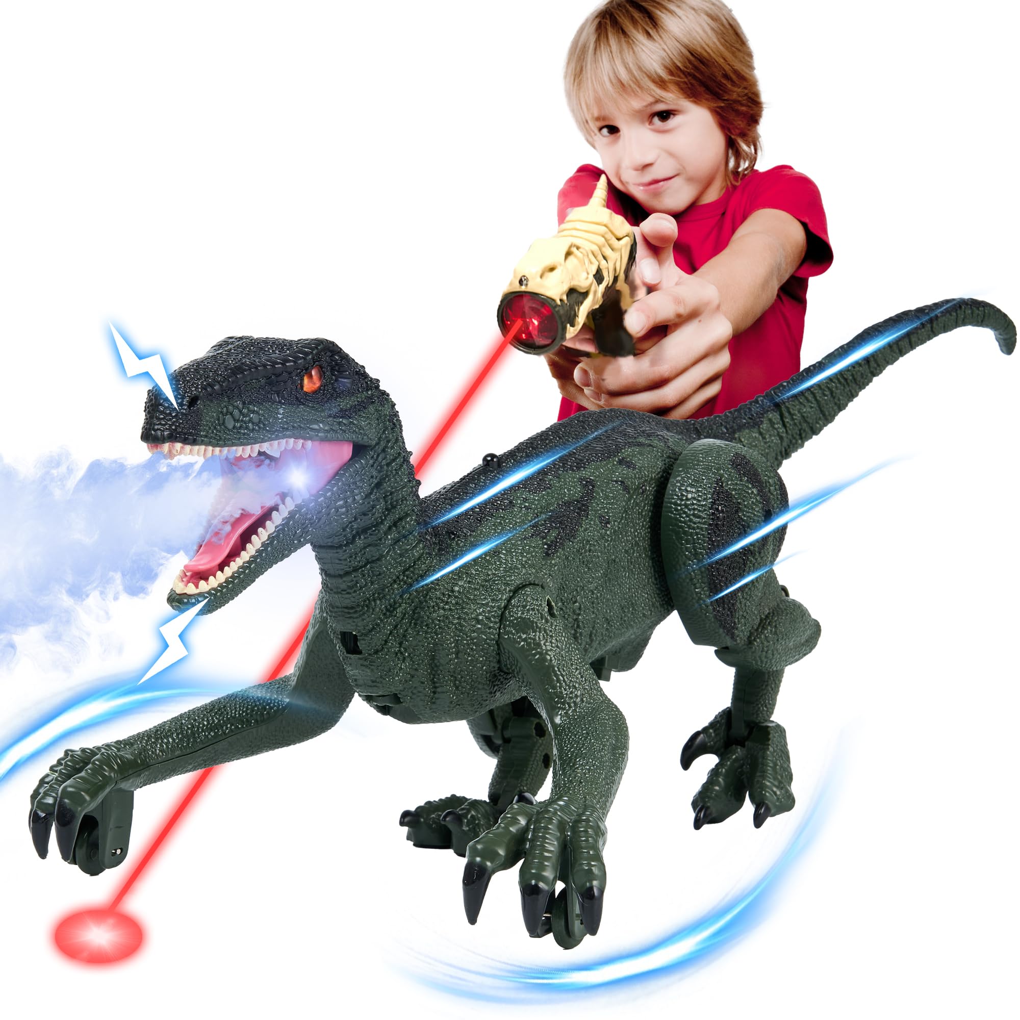 Buy Remote Control Dinosaur with Indicator Light Chasing, Auto Spray ...