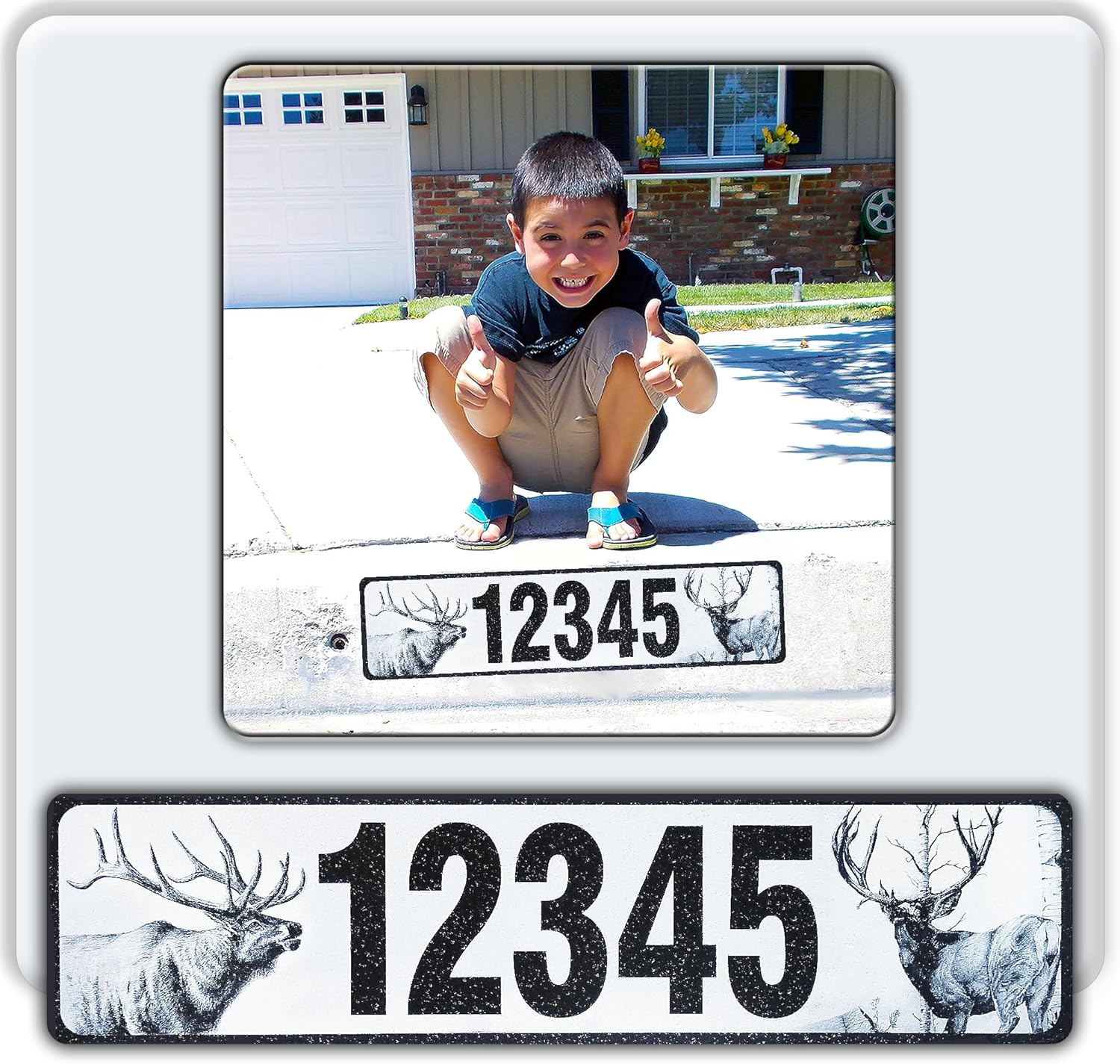 Amazon.com: Curb-N-Sign Curb Wrap Address Decal – Aluminum House Number ...