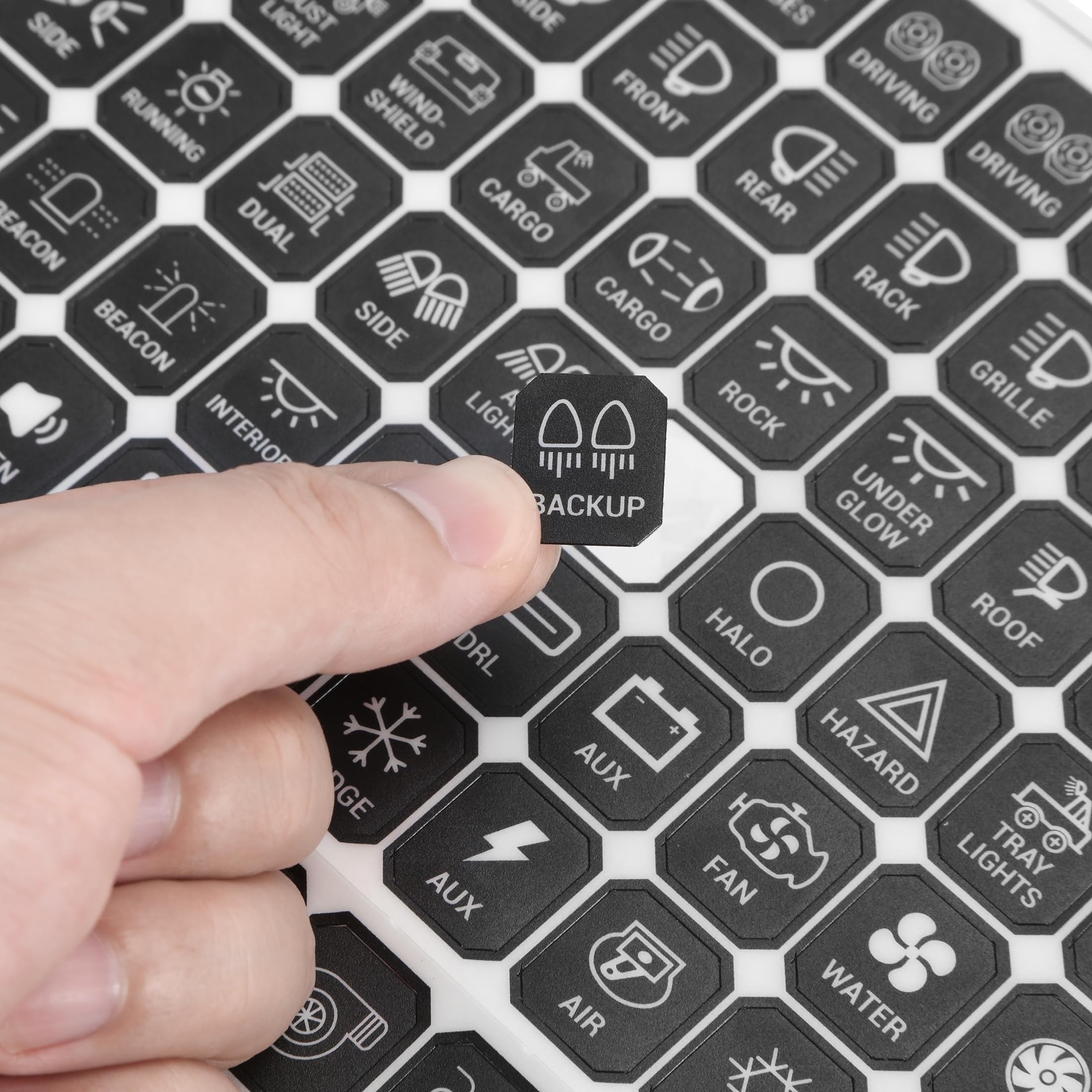 Snapklik.com : Auxbeam Switch Panel Sticker For 6/8 Gang Switch Panel ...