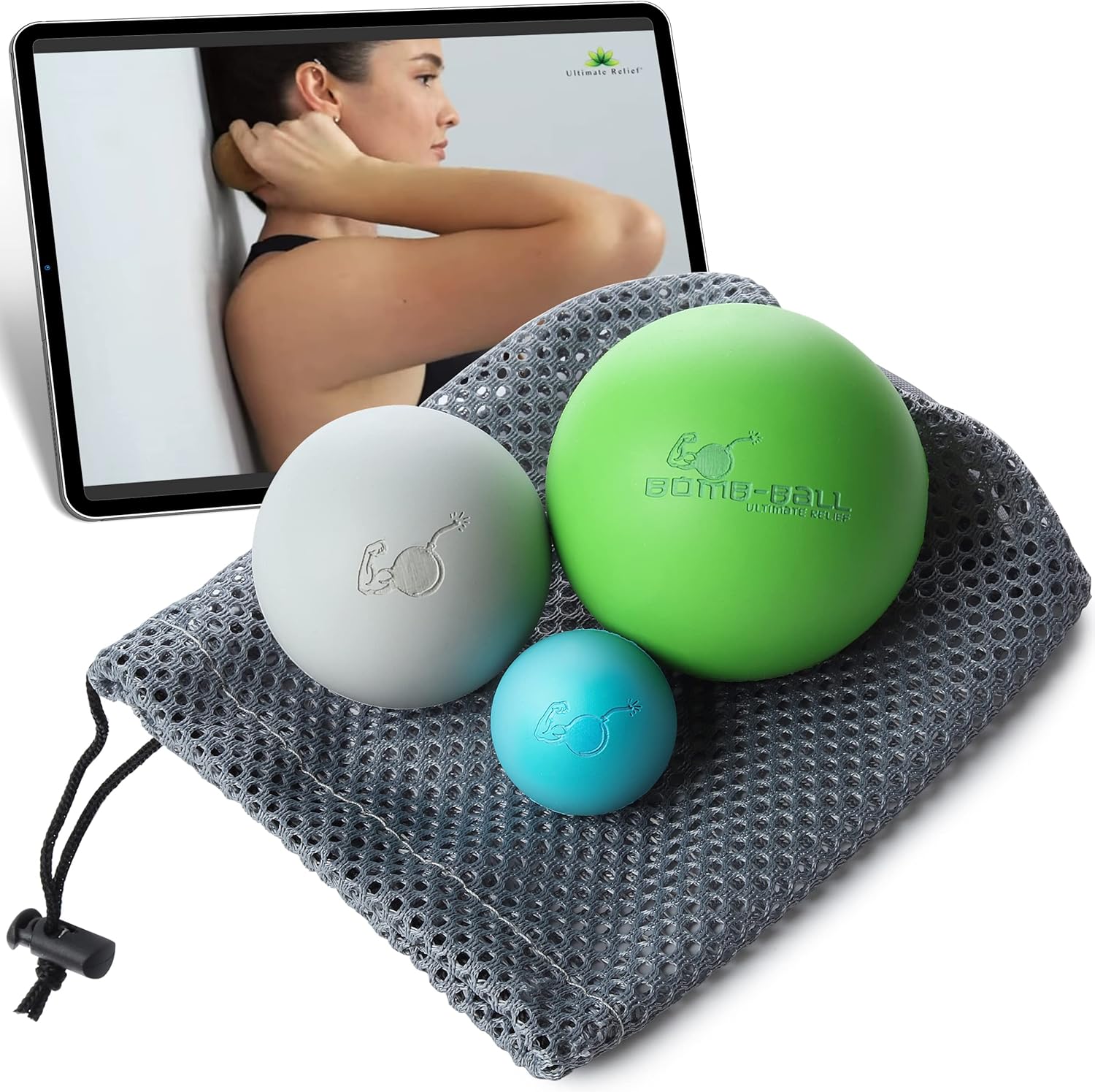 Bomb-Ball Original Massage Ball Set - Faszien + Lacrosse Bälle für ...