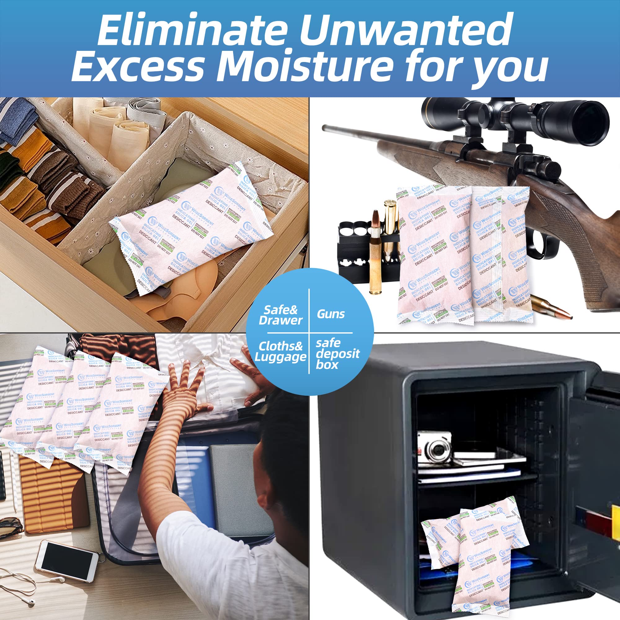 Snapklik.com : 200 Gram 10 Packs Desiccant Packs, Indicating Silica Gel ...