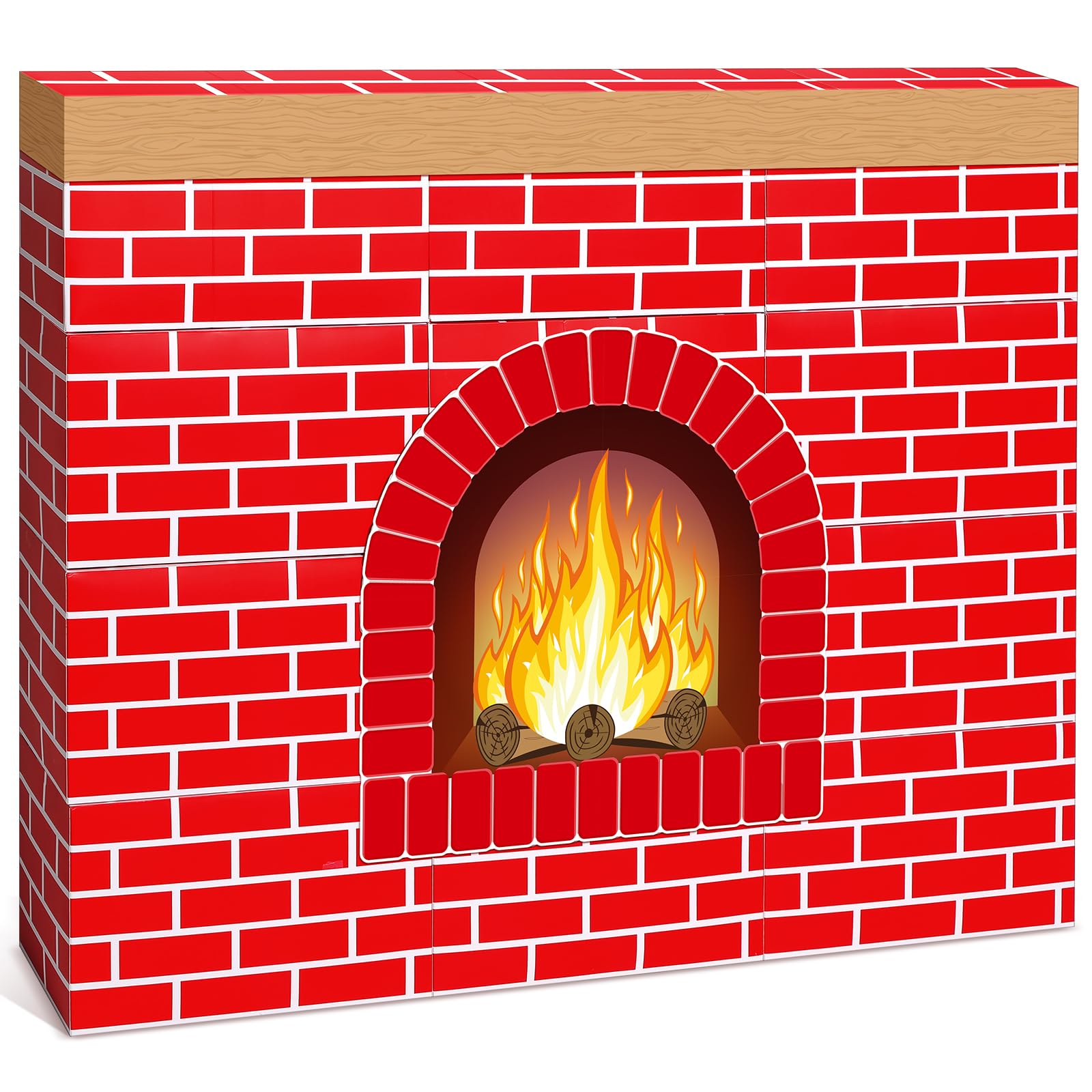 Amazon.com: Fullhawl 3D Artificial Red Brick Cardboard Fireplace 39 x ...