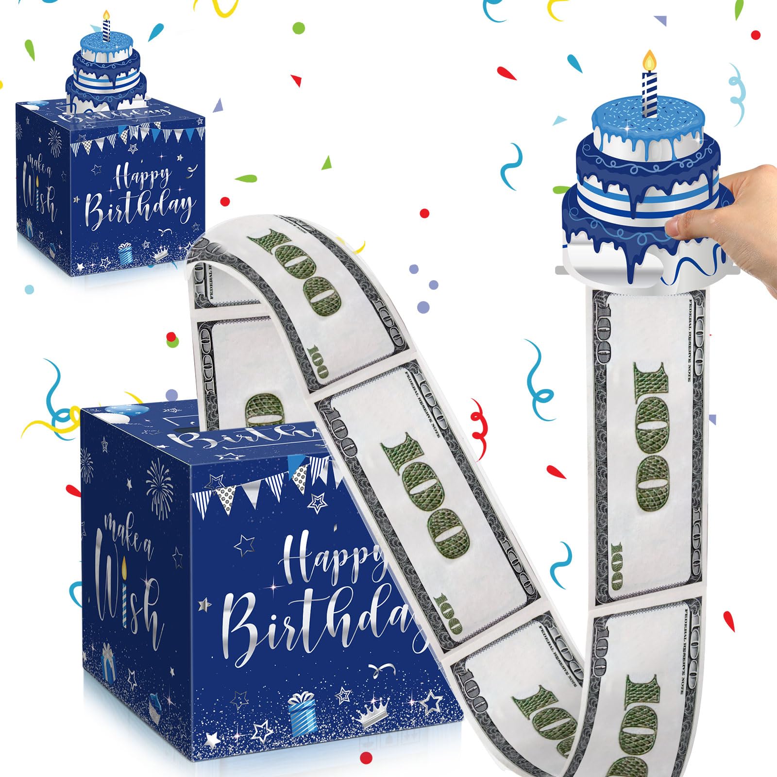 Amazon.com: Hollowfly Birthday Money Box for Cash Pull Happy Birthday ...