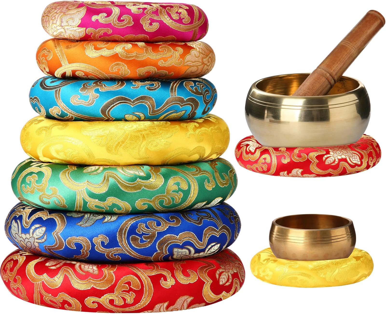 Amazon.com: Barydat 7 Pieces Silk Singing Bowl Cushion Set Cushion O ...