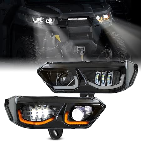 Amazon.com: SAUTVS LED Headlights Assembly Kit for Can-Am Defender 2016 ...